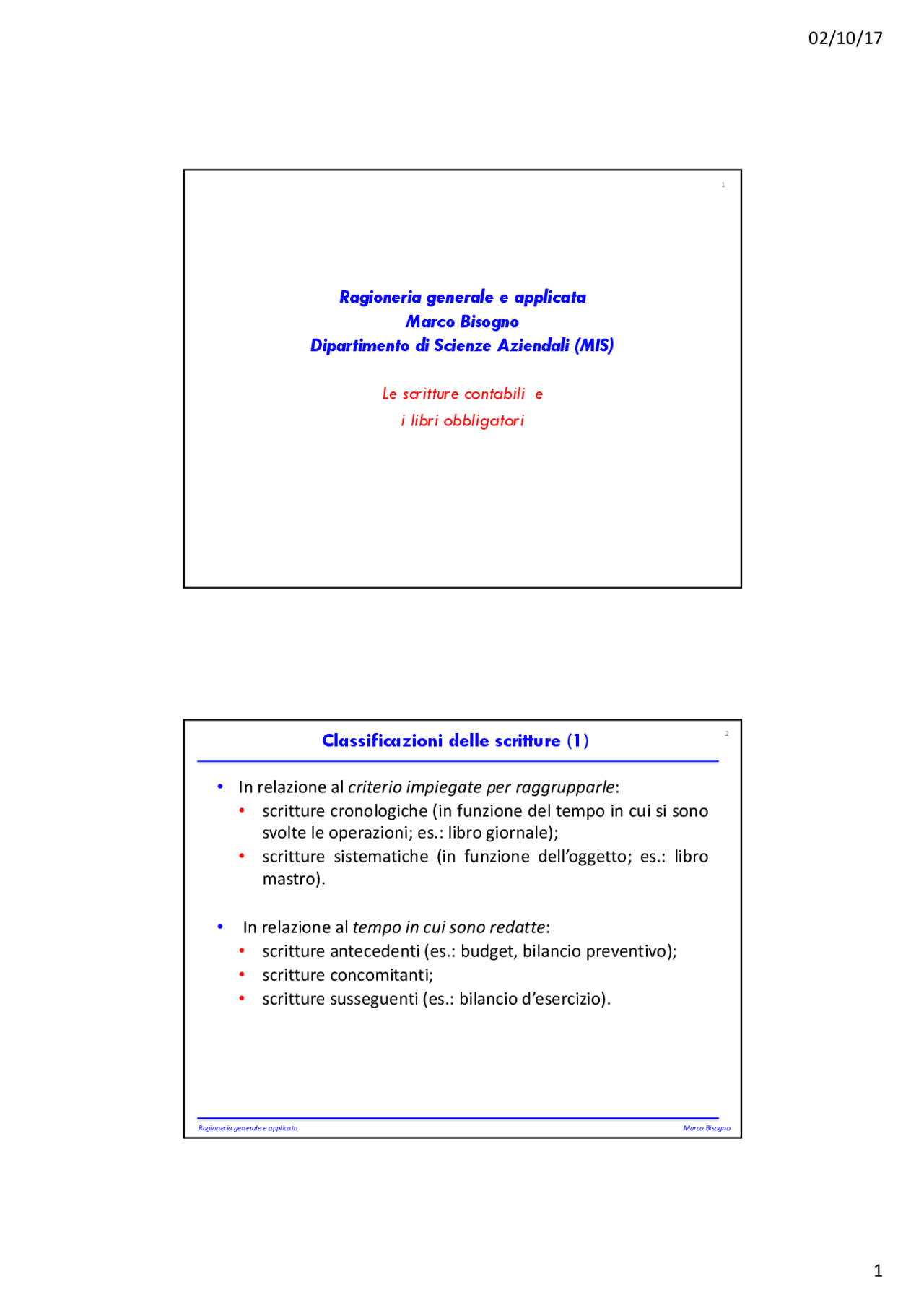 Scritture Contabili Ed Esercizi Docsity