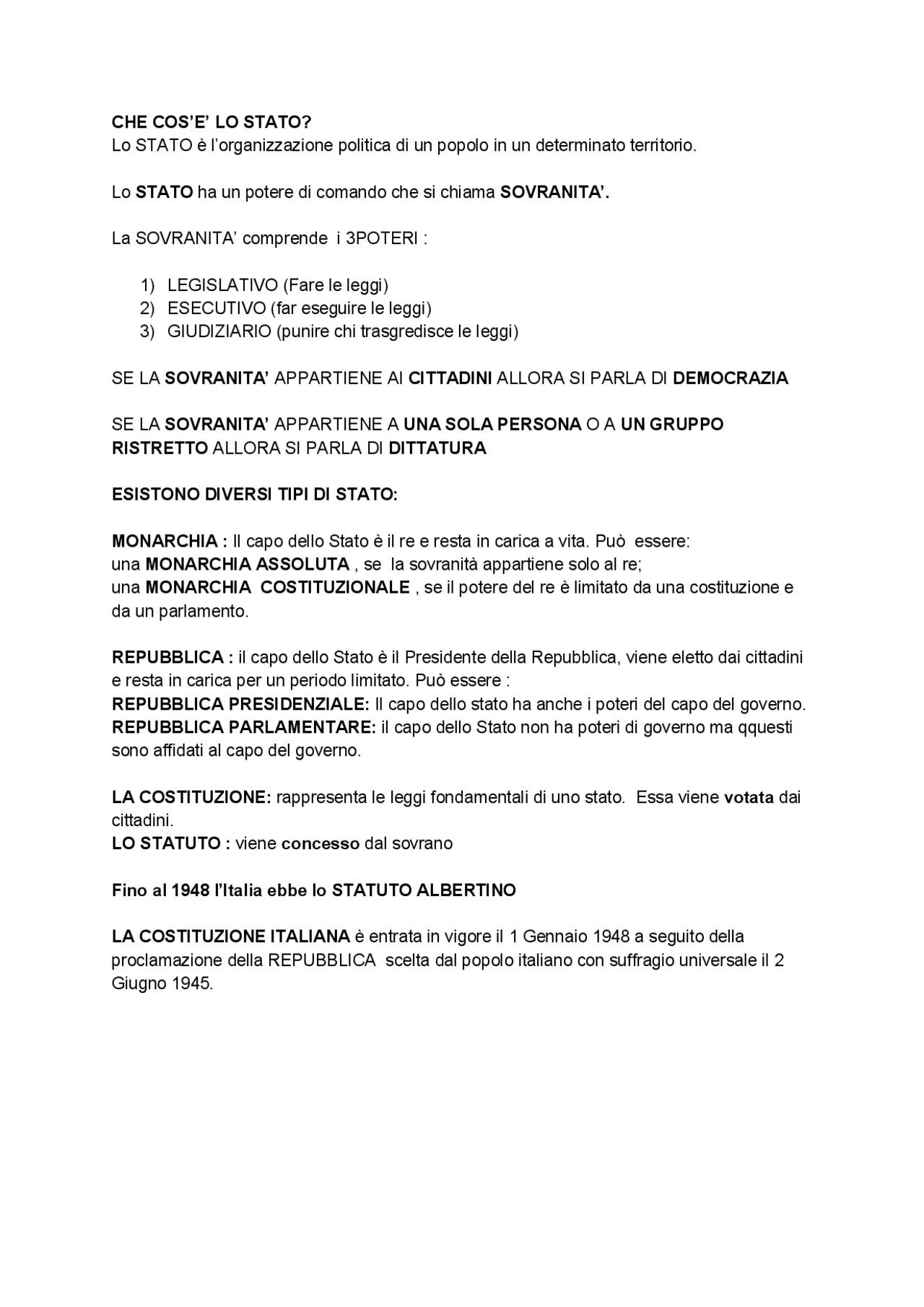 Cittadinanza E Costituzione Docsity