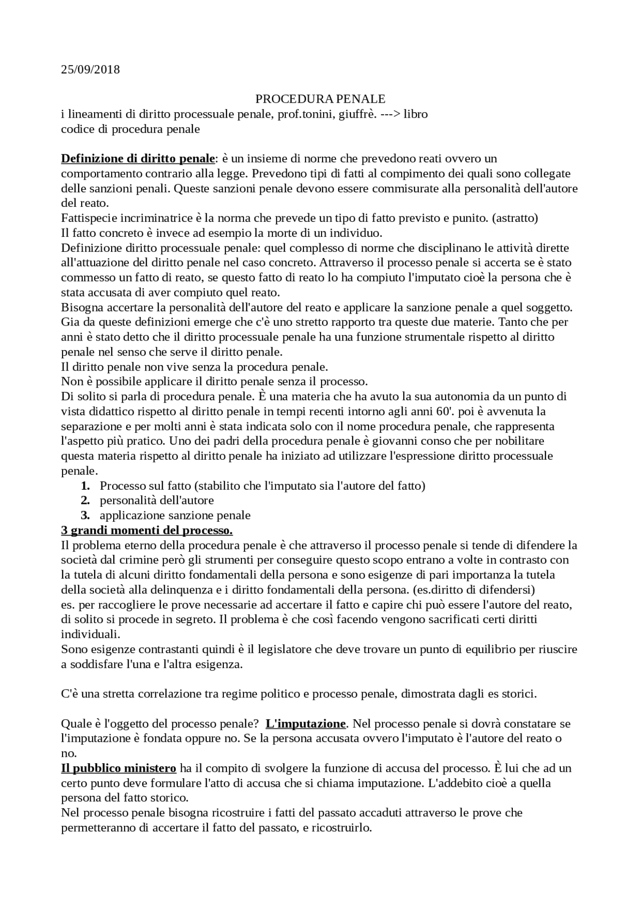 Diritto Processuale Penale Mod 1 Docsity