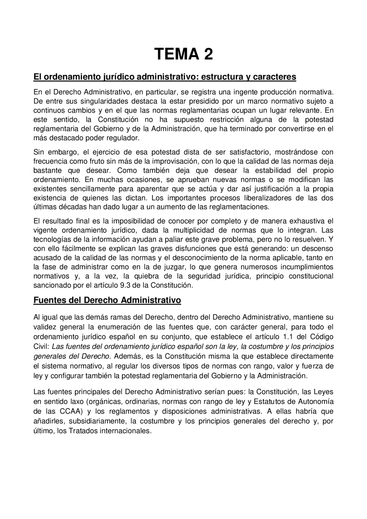 Tema 2 derecho admin - Docsity