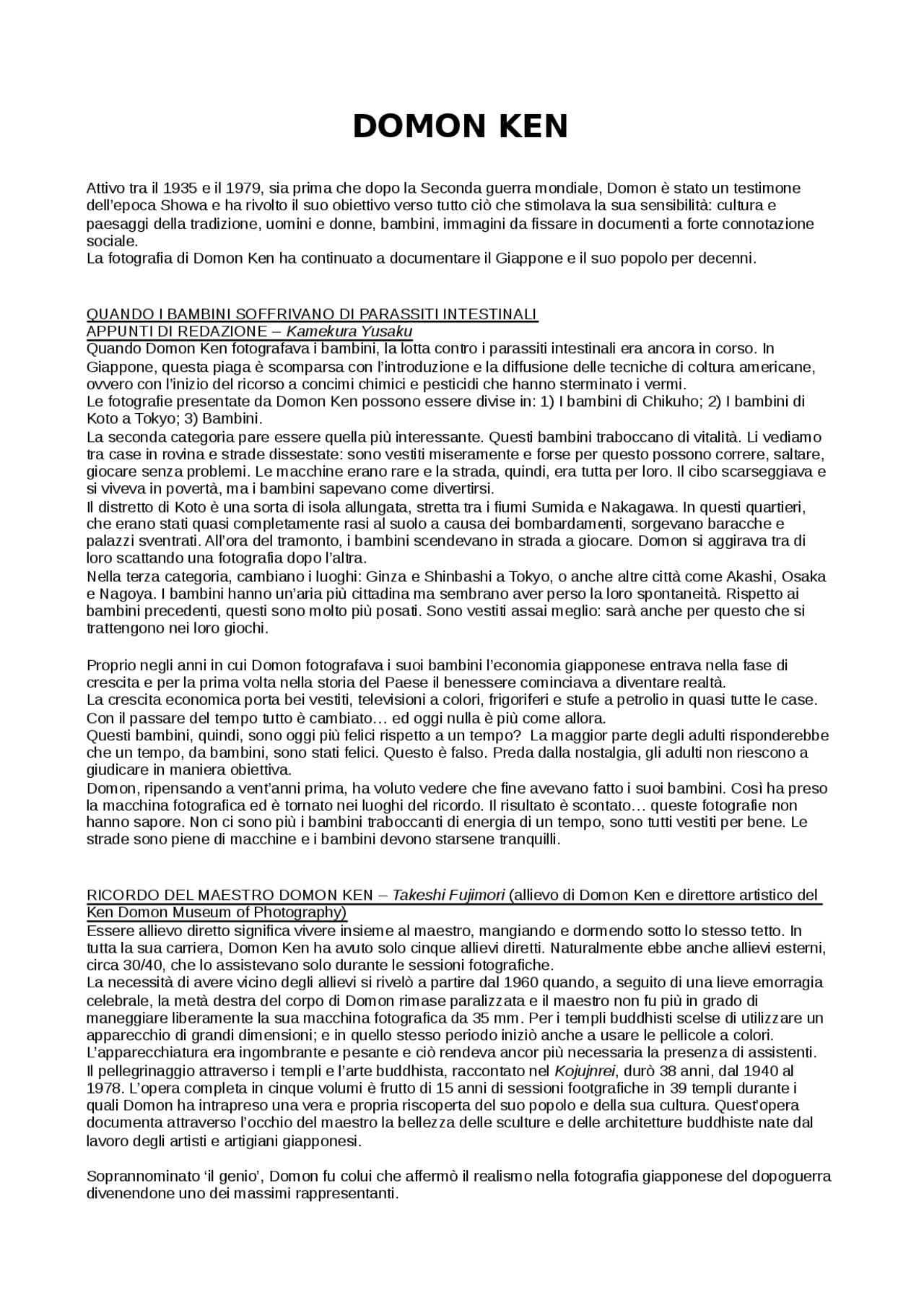 Domon Ken Riassunto Completo Del Manuale Docsity