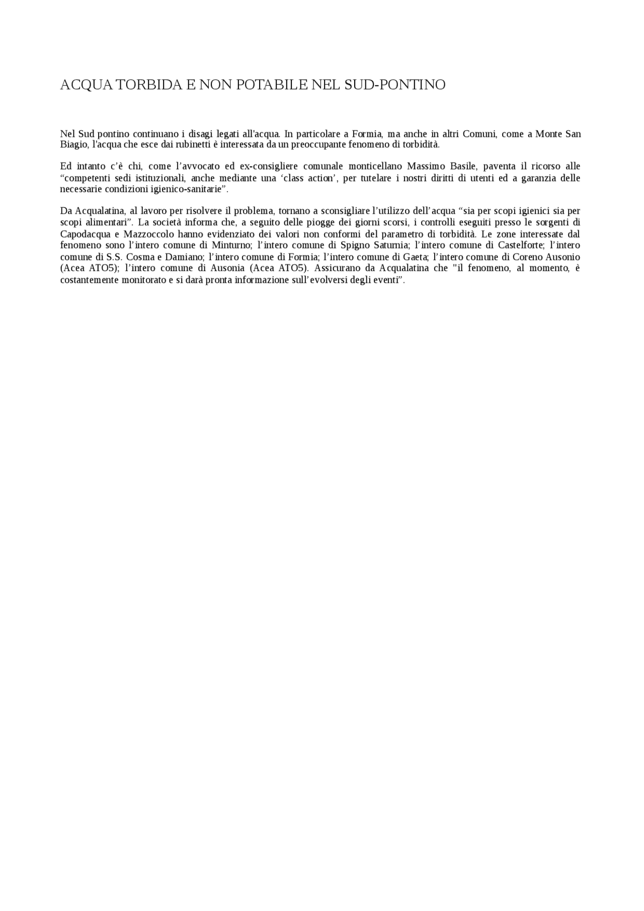 Articolo Di Giornale Docsity