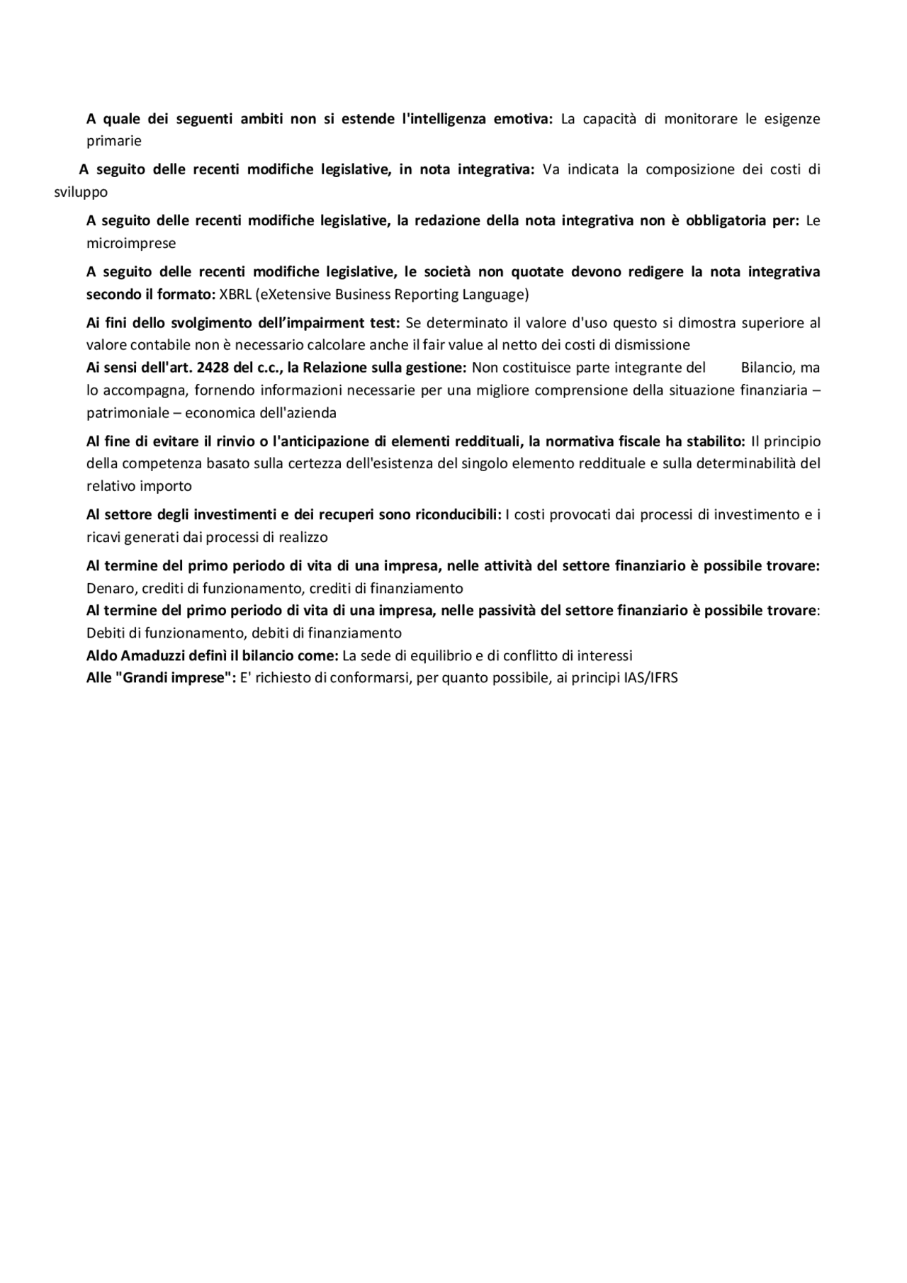Ragioneria Generale Ed Applicata Test Pegaso Docsity