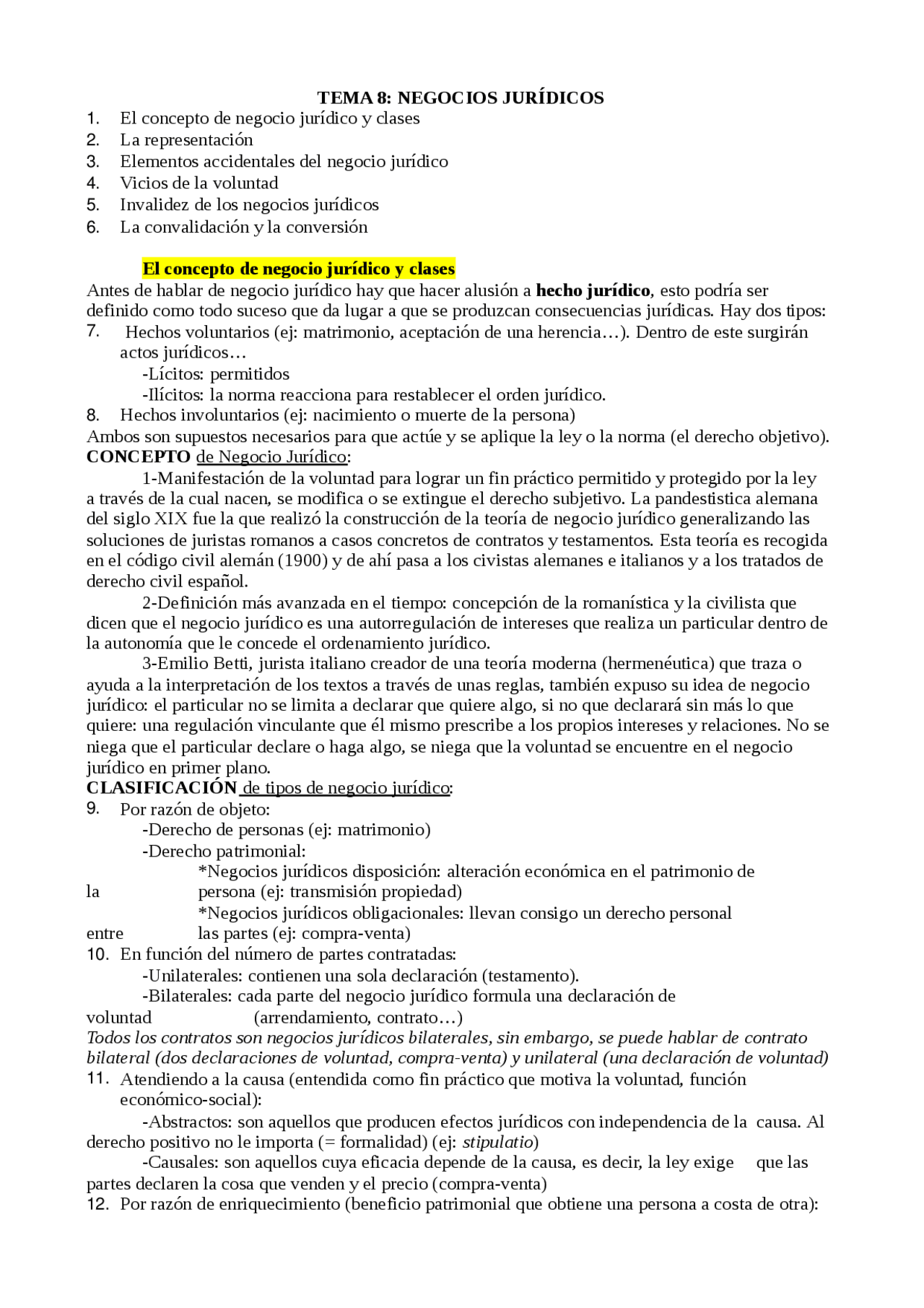 Derecho romano Tema 8 - Docsity