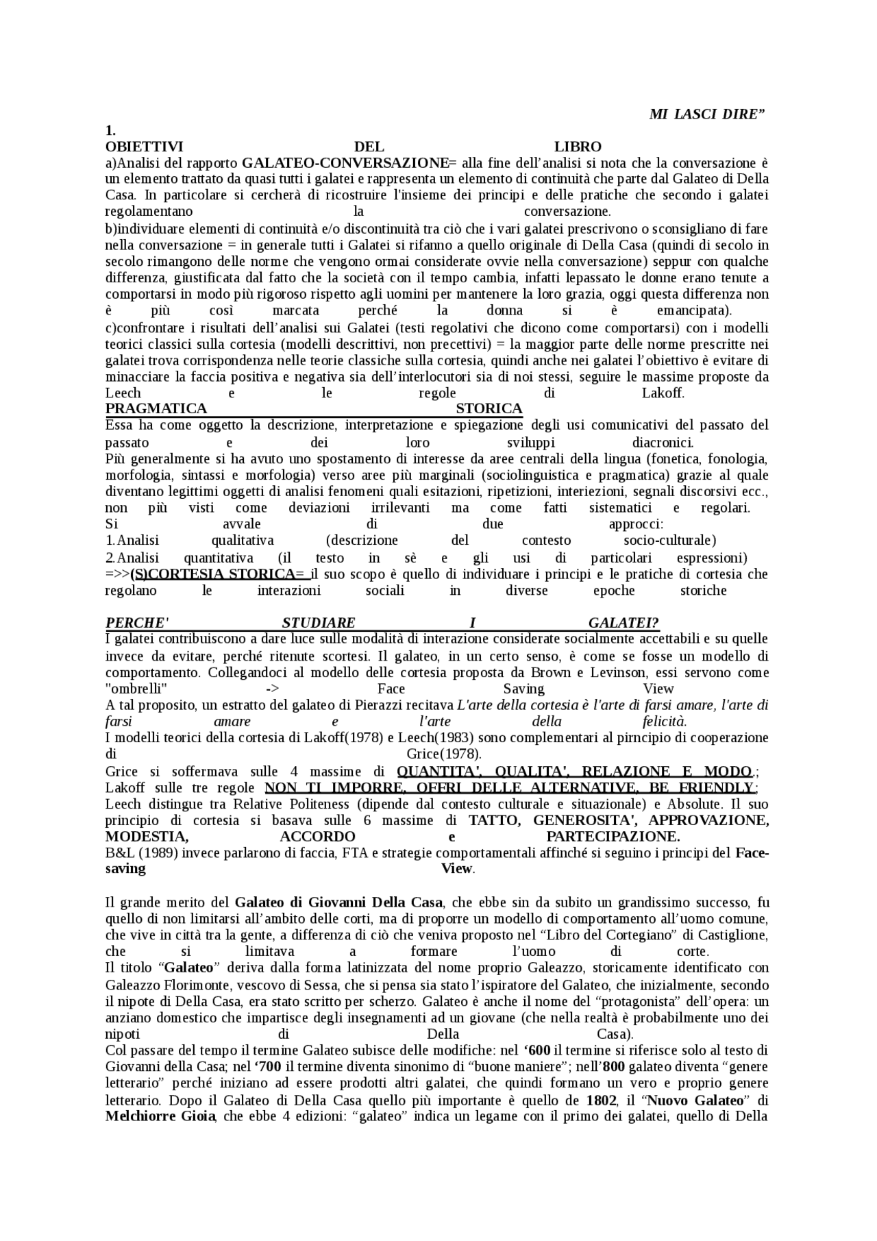 Riassunto Del Libro Mi Lasci Dire Pragmatica Docsity