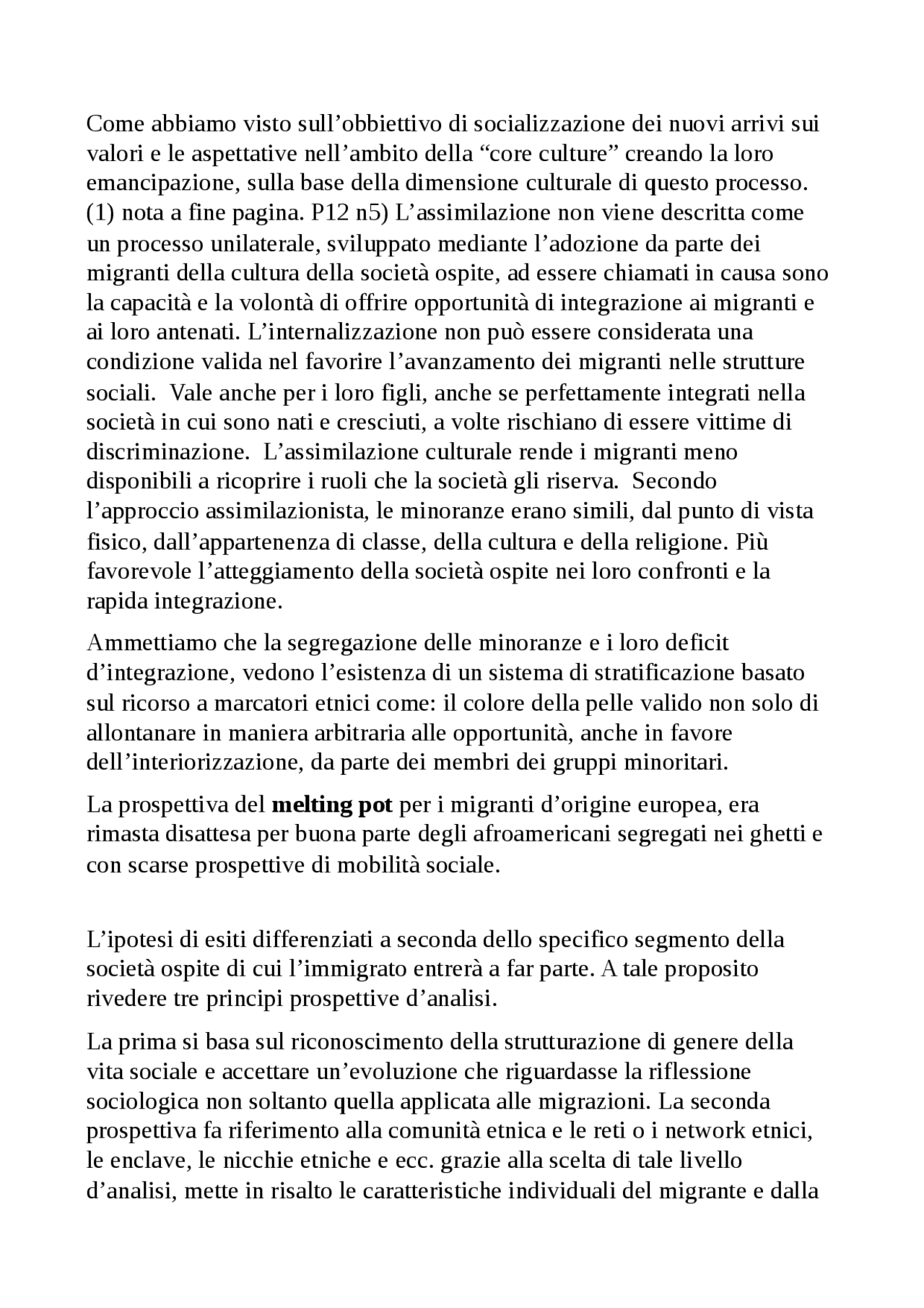 Saggi Sulle Migrazioni Docsity
