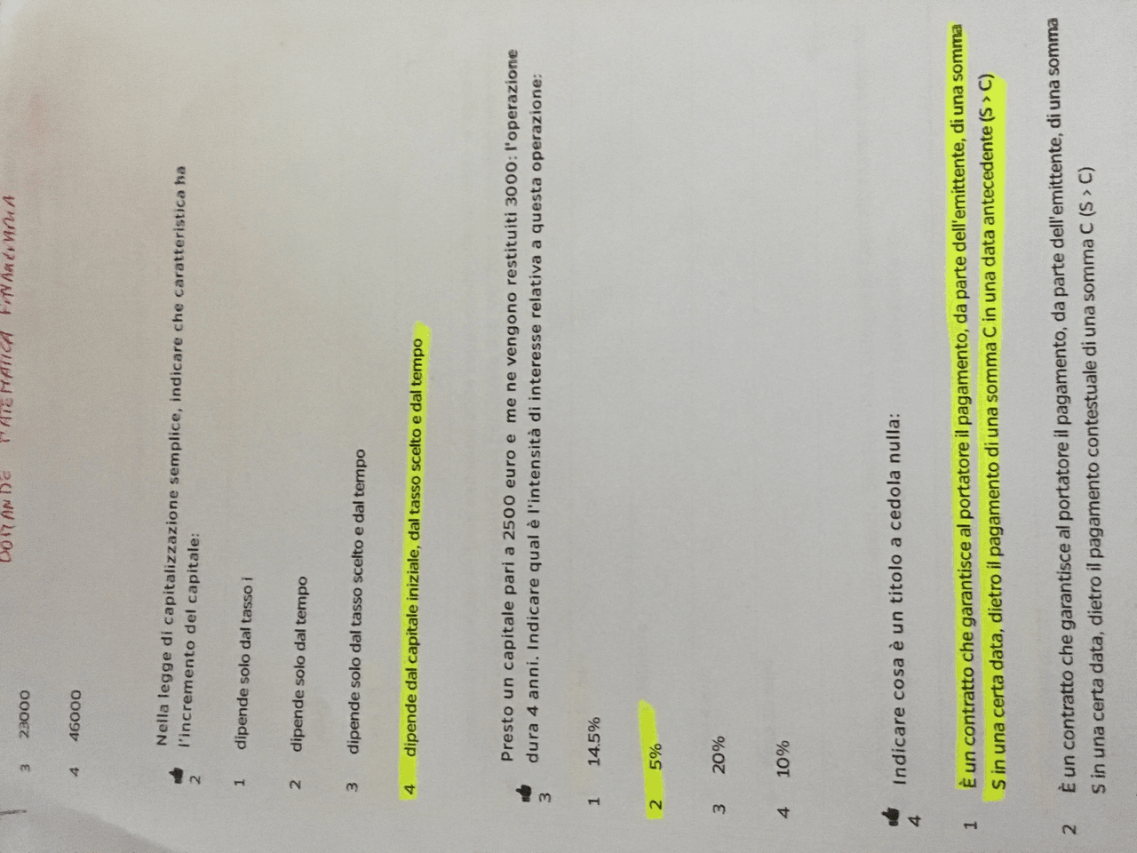 Matematica Finanziaria Docsity