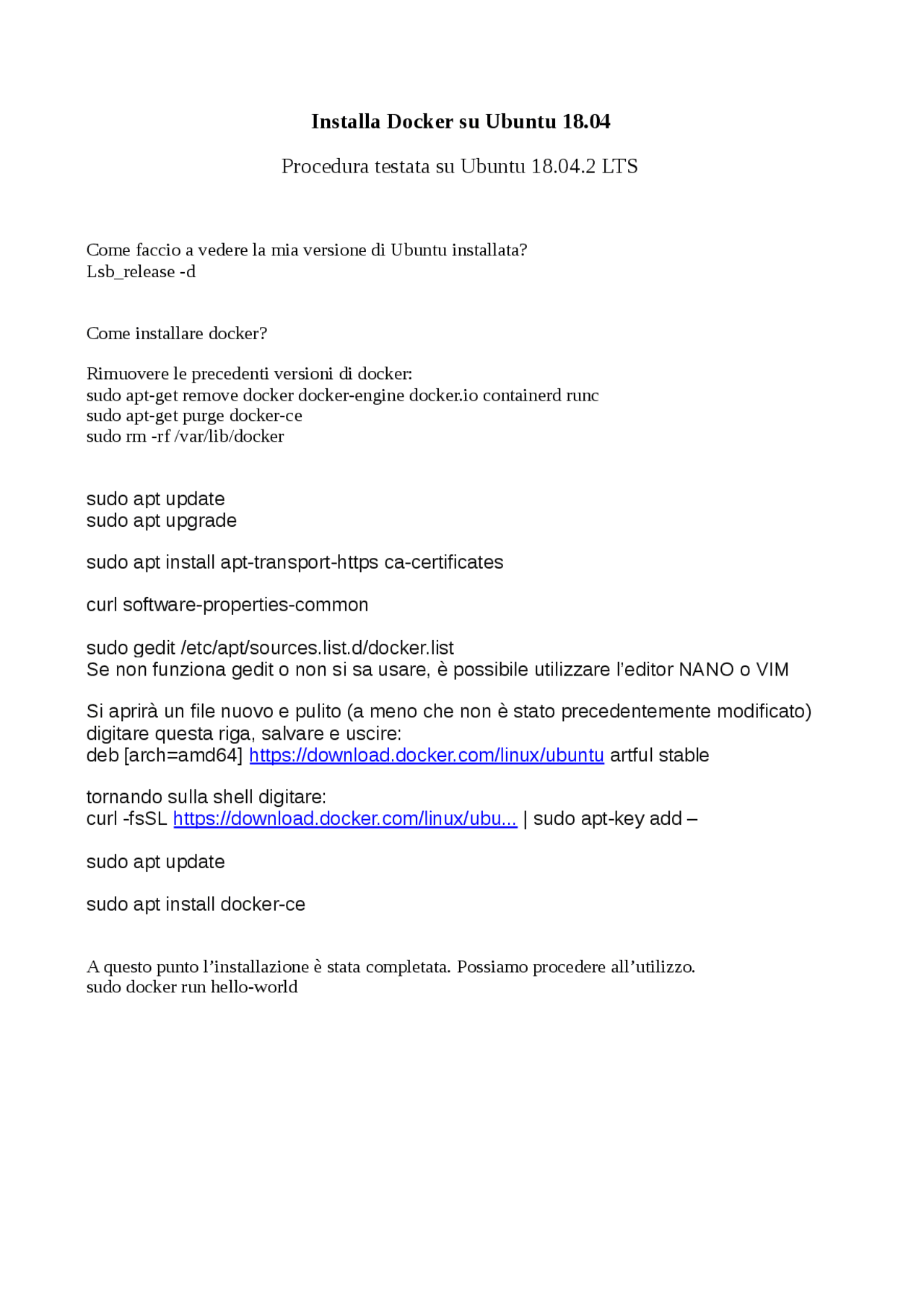 Sistema Operativo Ubuntu E Docker Docsity