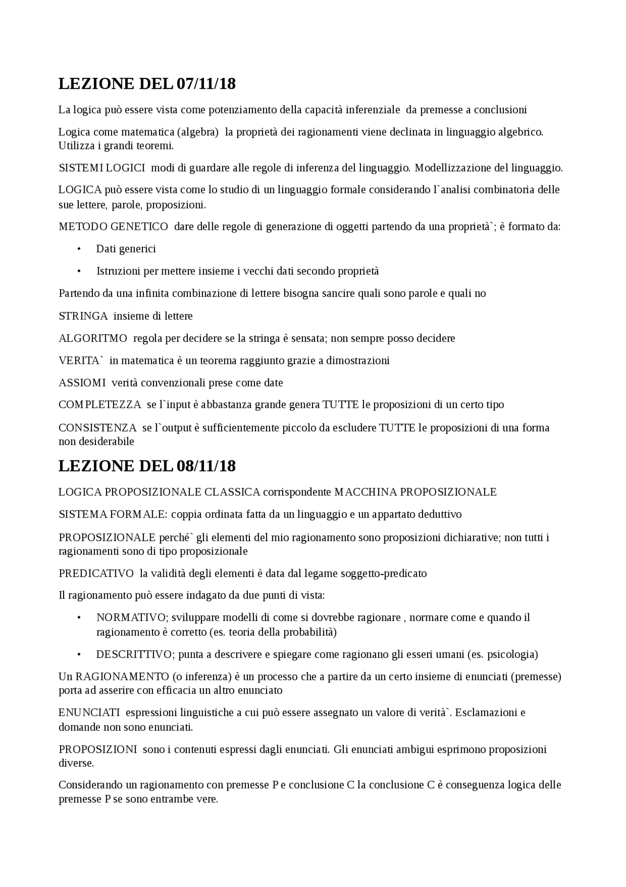 Appunti Di Logica E Informatica Docsity