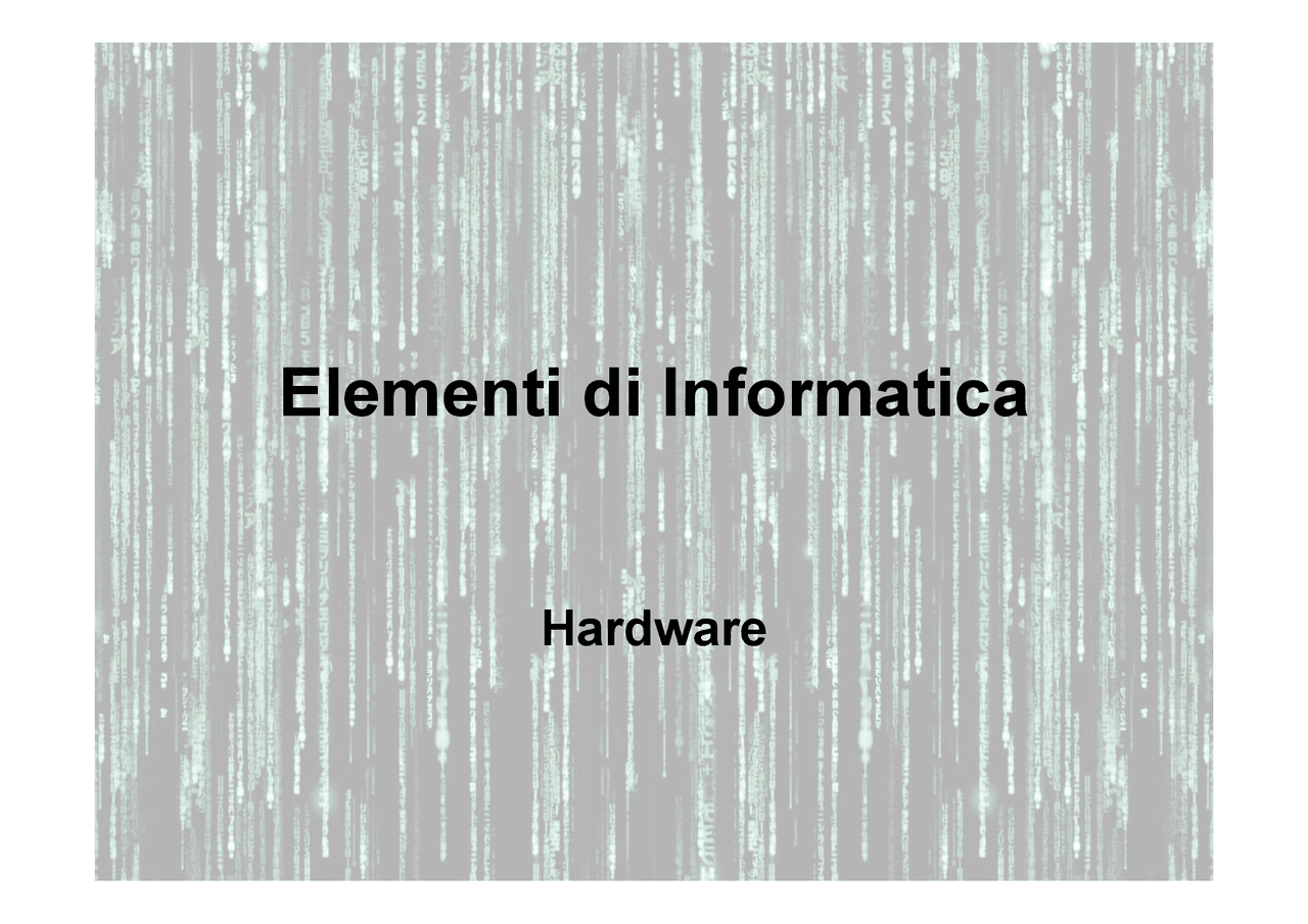 Informatica Base Nozioni Appunti Di Elementi Di Informatica Docsity