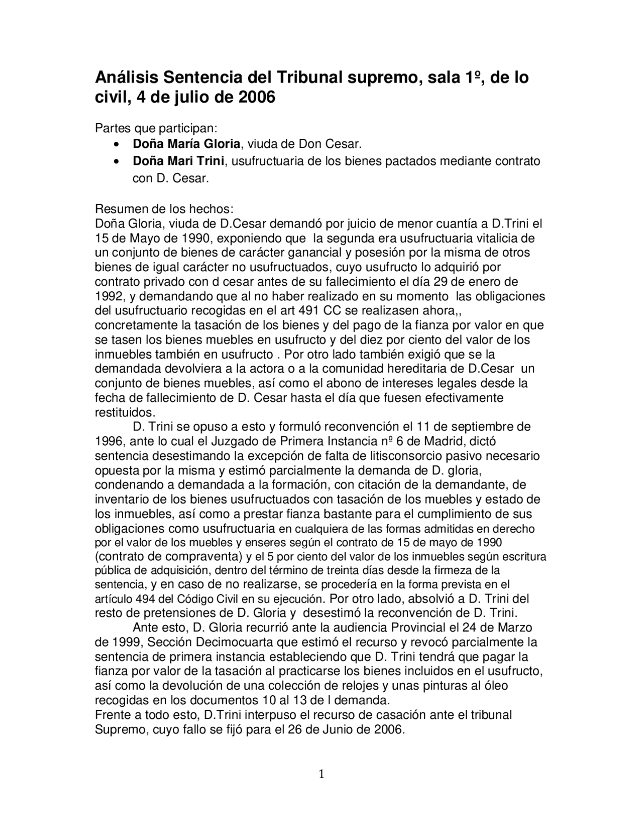 Análisis Sentencia Civil Docsity