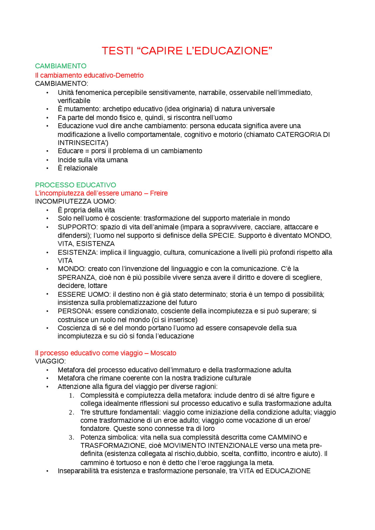 Testi Di Capire Leducazione Docsity