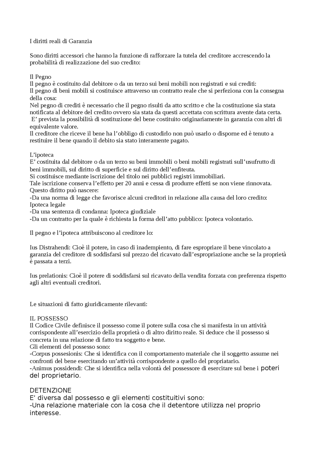 Diritti Reali Di Godimento Docsity