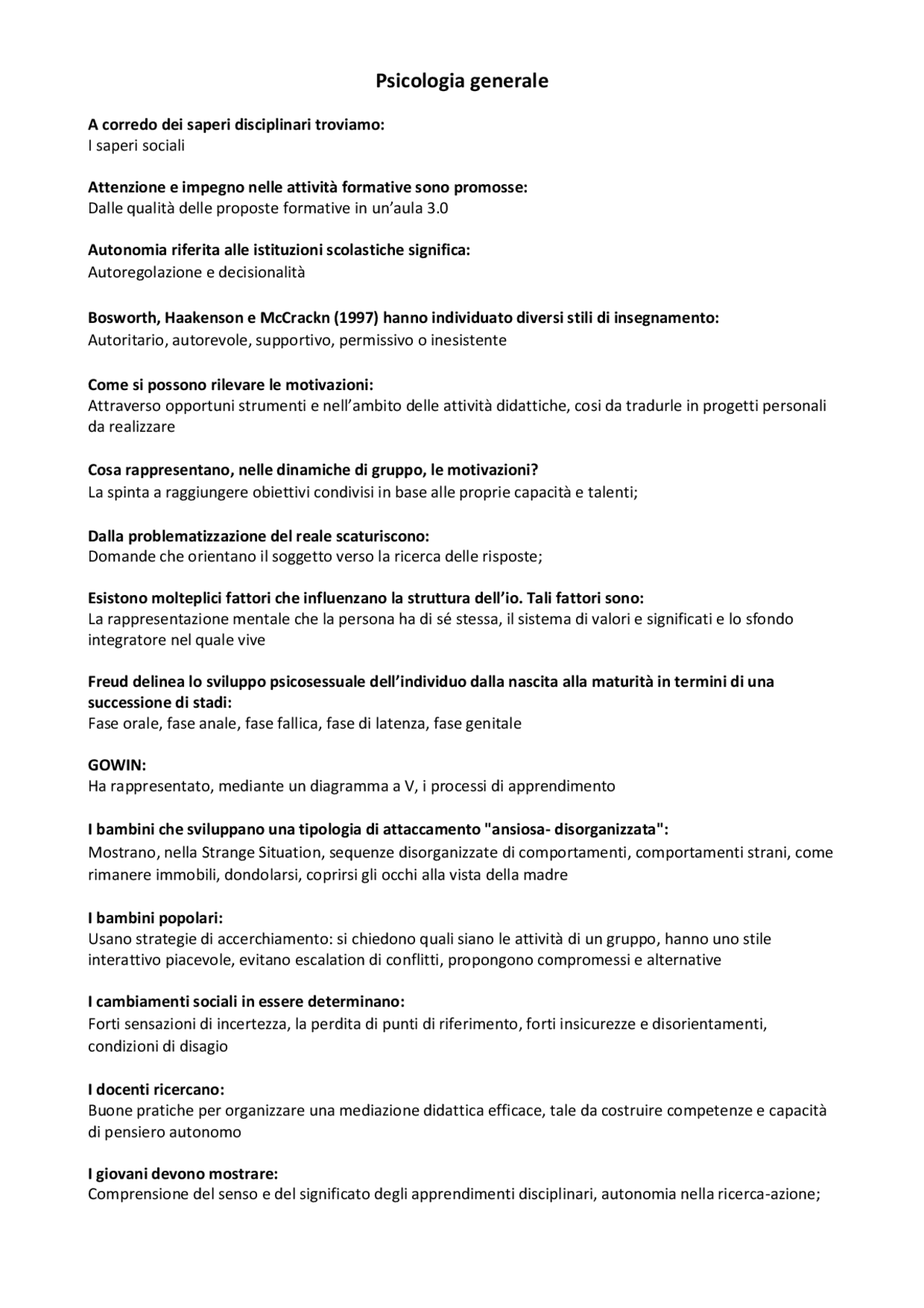 Quiz Di Psicologia Generale 24 Cfu Domande E Risposte Unipegaso