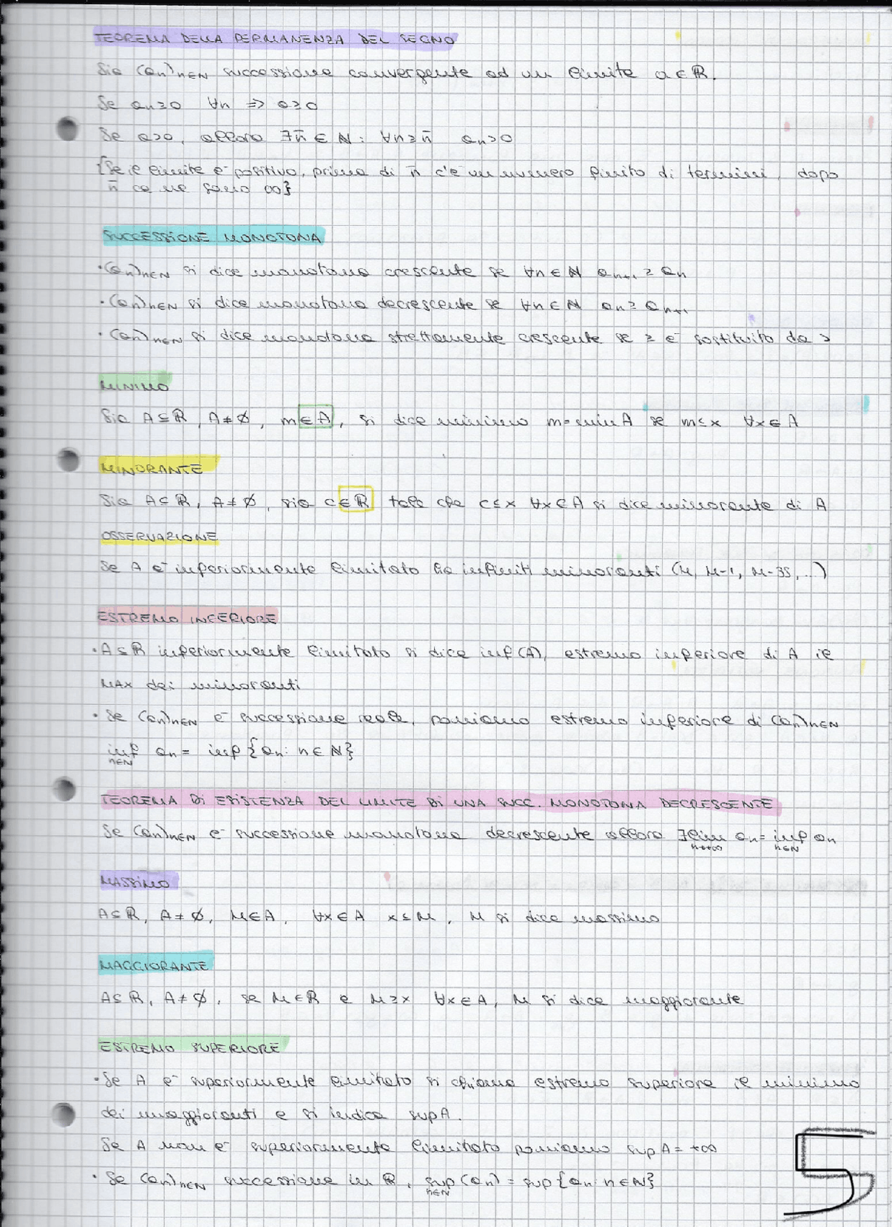 Successioni Numeriche Appunti Di Analisi Matematica I Docsity