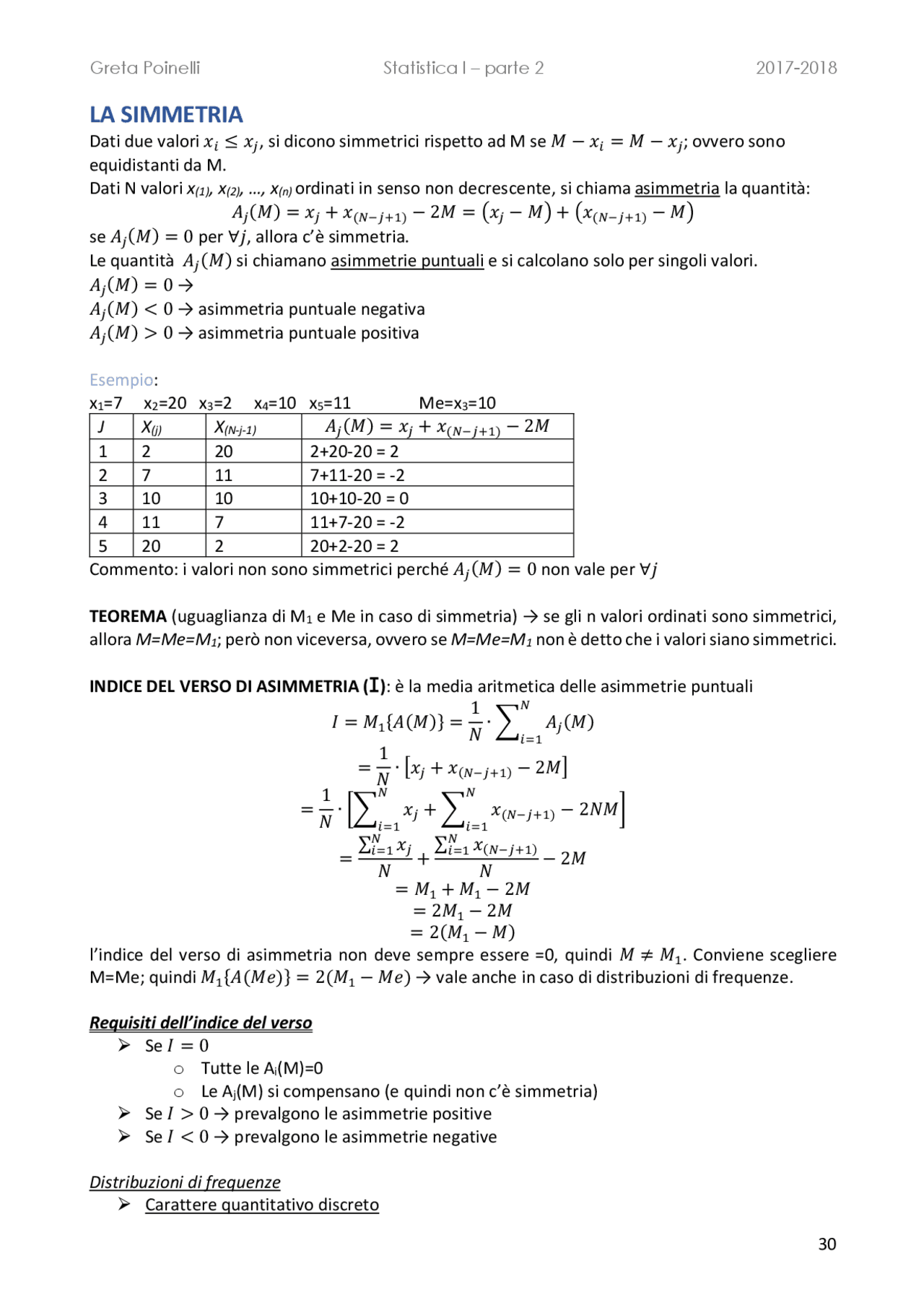 Statistica I, parte II - Docsity
