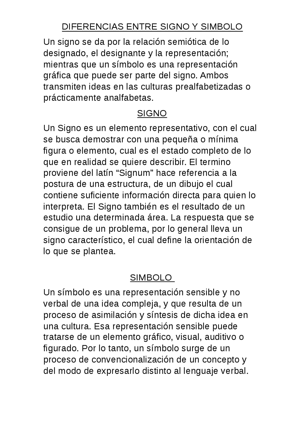 Signo y Simbolo en las Artes | Apuntes de Artes escénicas | Docsity