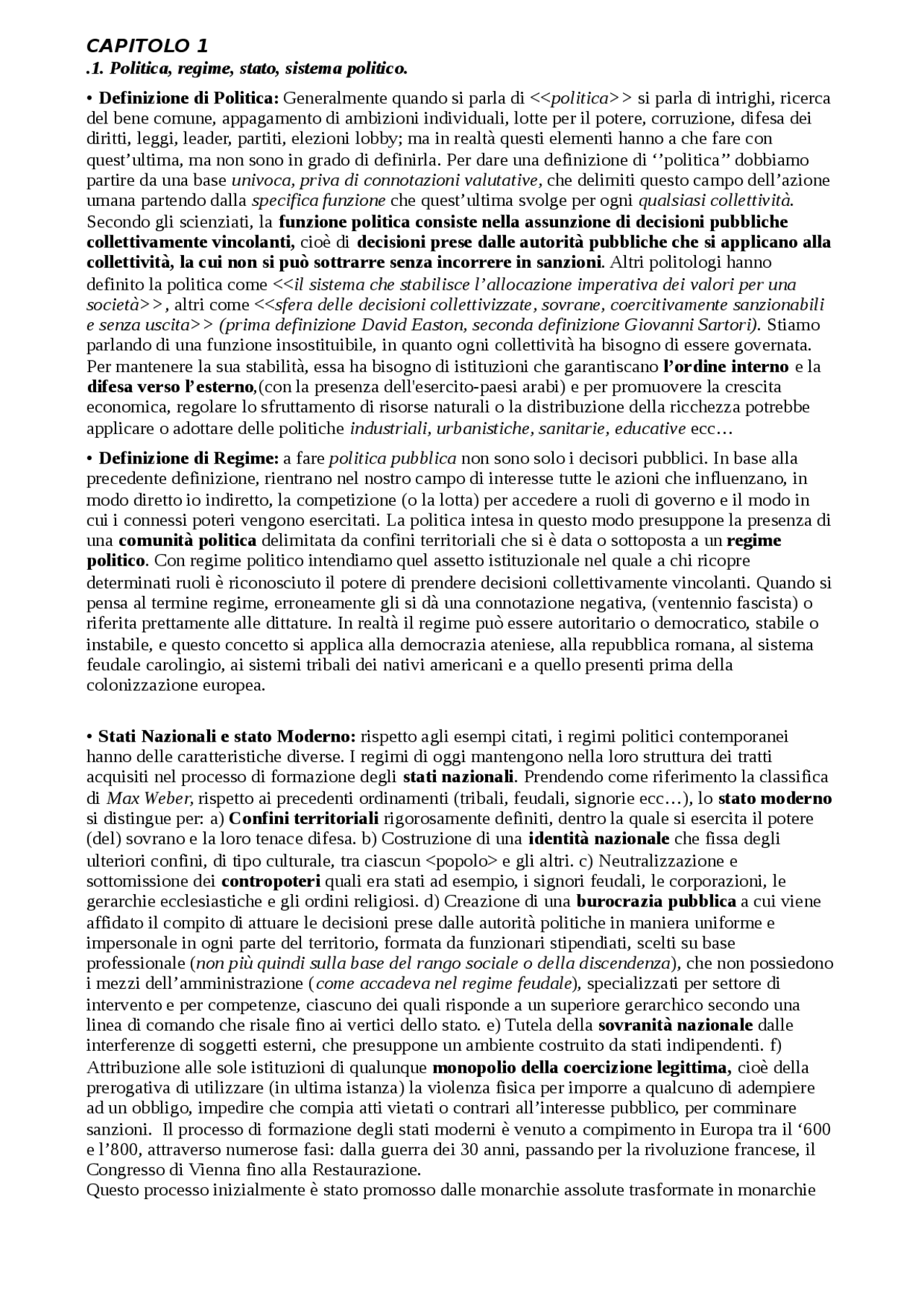 Sistemi Politici Comparati Docsity