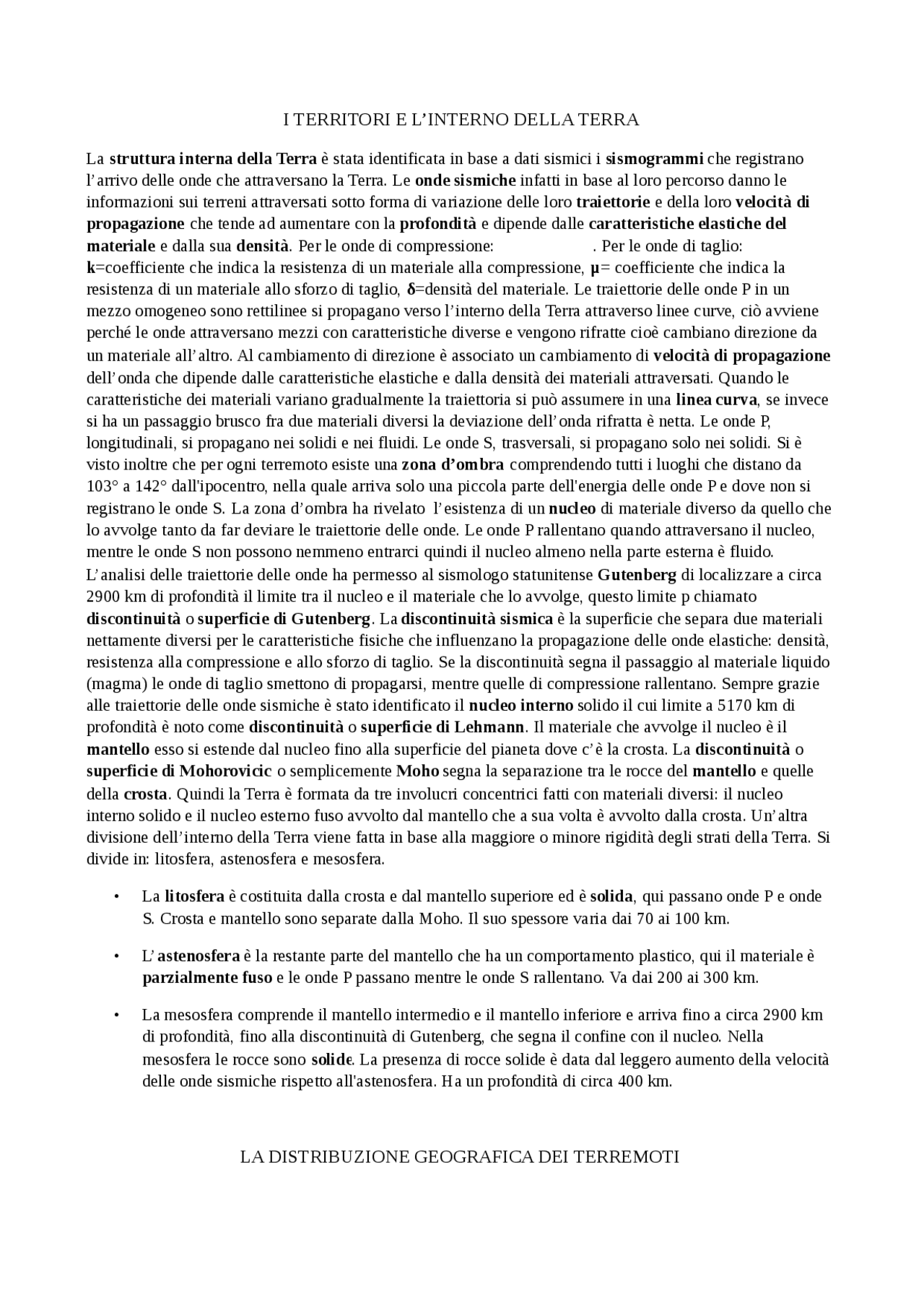Riassunti Su Tettonica E Teorie Docsity