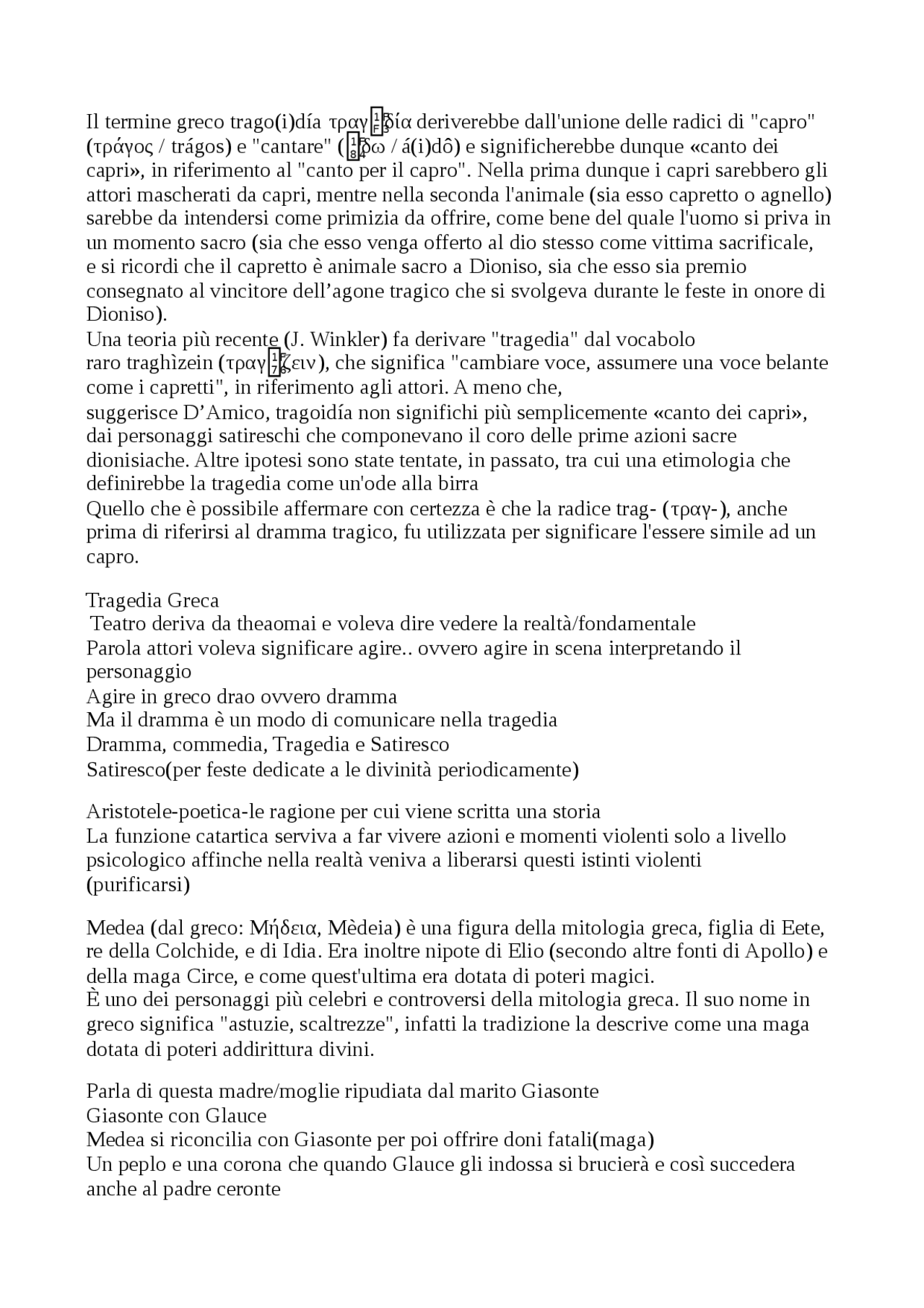 Italiano-La tragedia Greca - Docsity