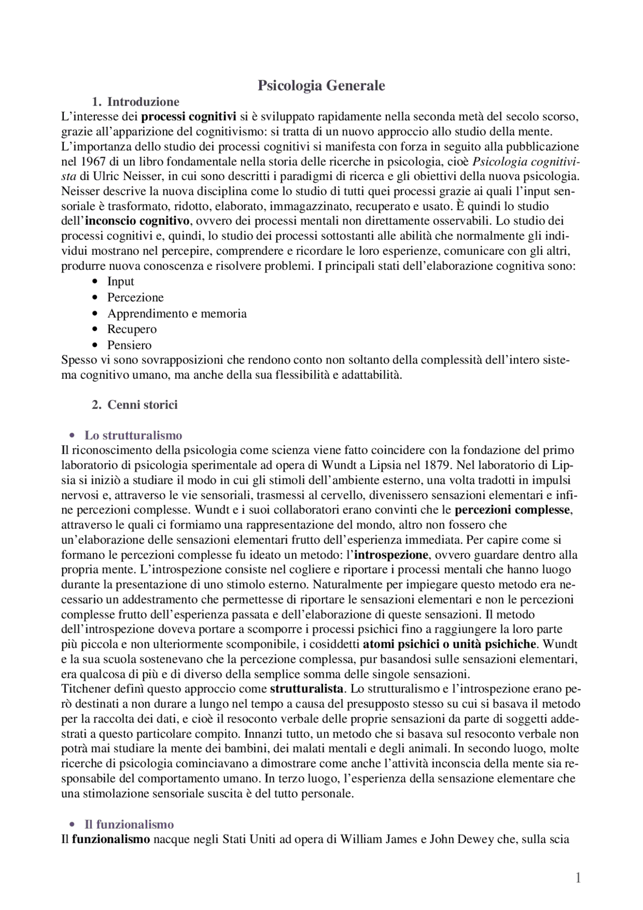 Psicologia Processi Cognitivi Teorie E Applicazioni Docsity