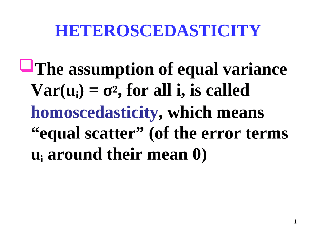 Heteroscedasticity The Econometric Analysis Docsity