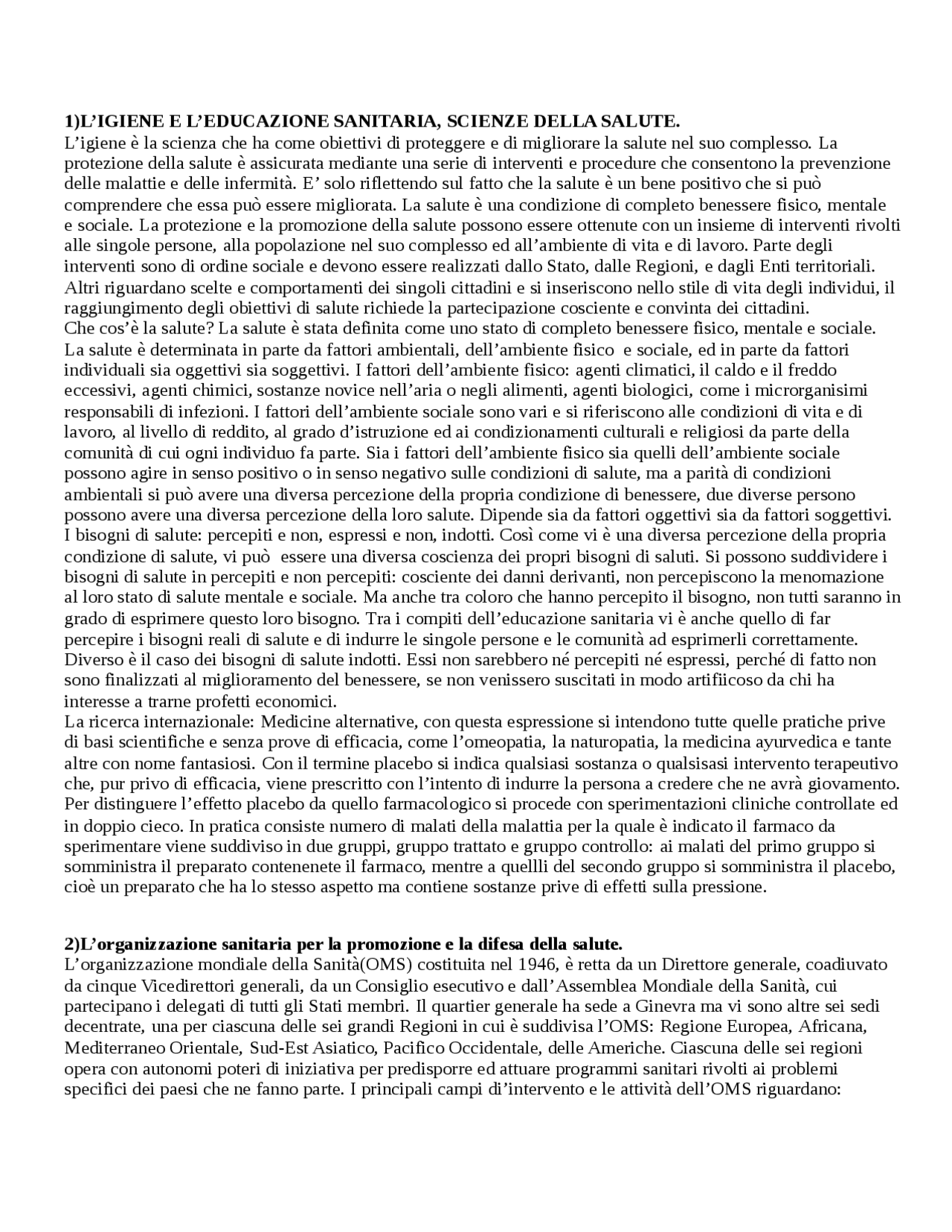 Igiene Teorie E Prassi Educative Docsity
