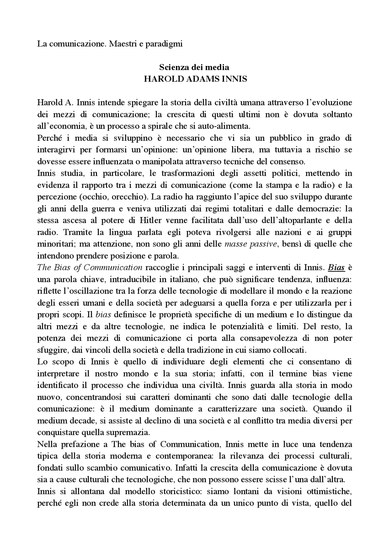 Riassunto La Comunicazione Maestri E Paradigmi Docsity
