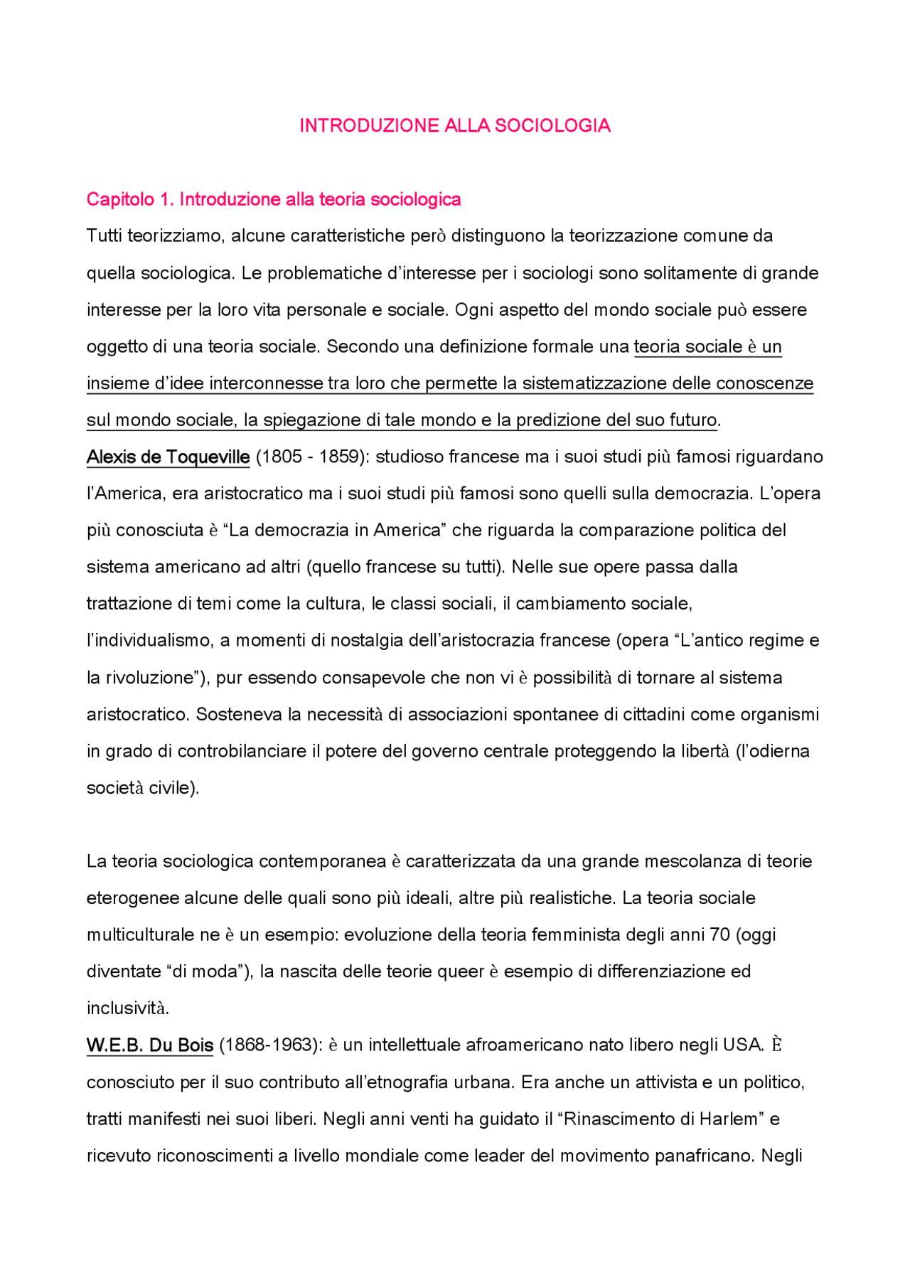 Introduzione alla sociologia - Docsity