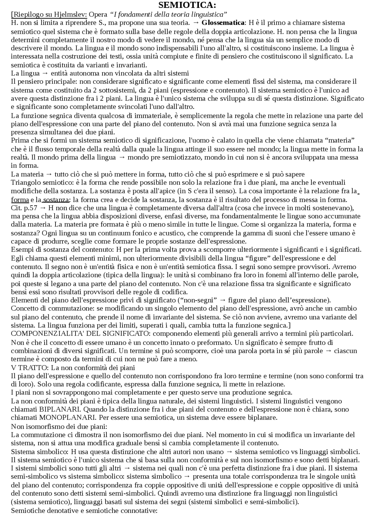 Appunti Di Semiotica Docsity
