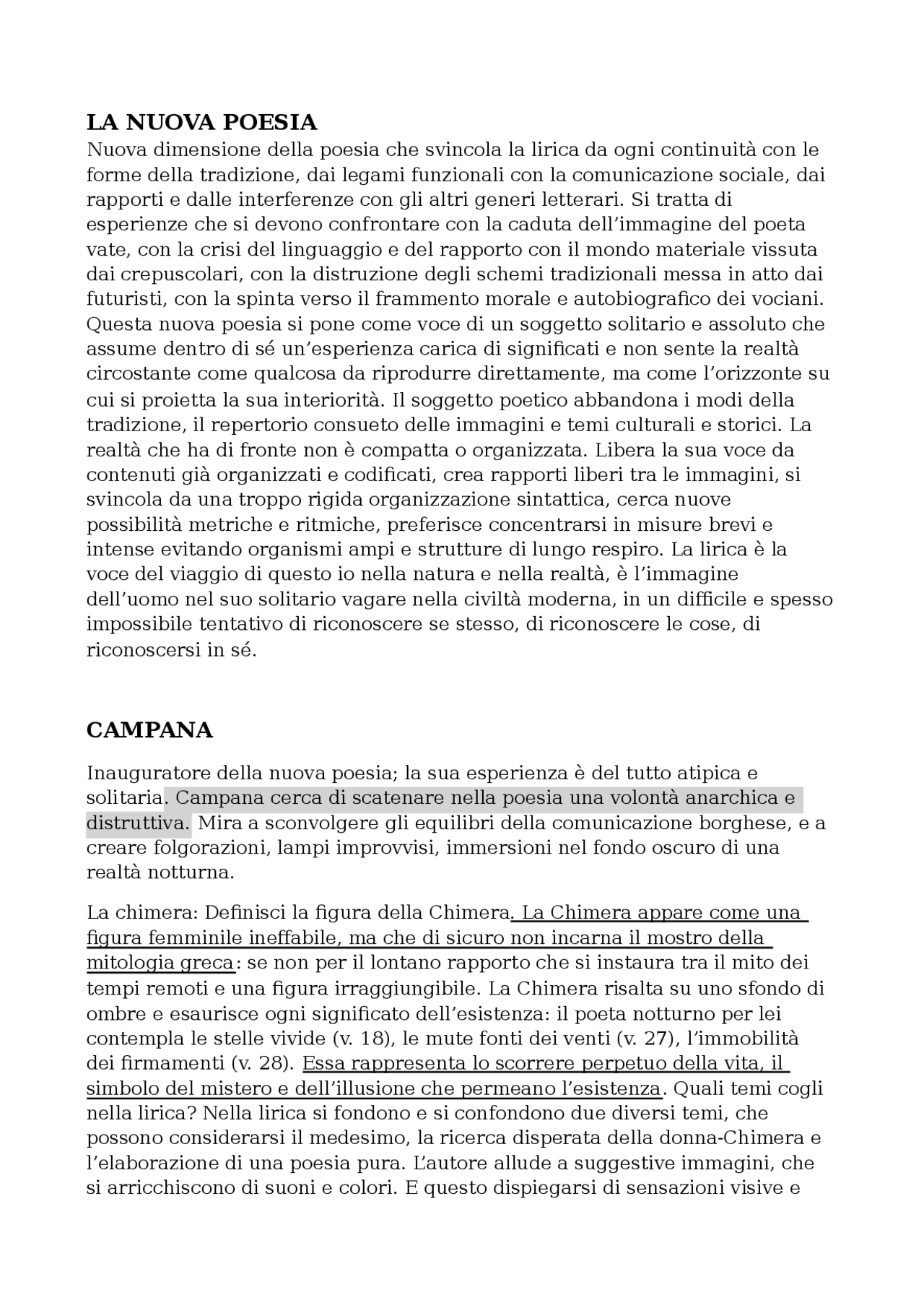 Riassunto Manuale Ferroni Docsity
