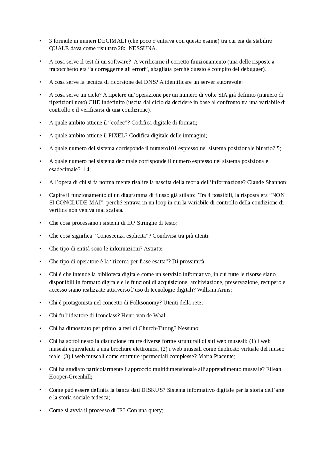 Domande E Risposte Informatica Docsity