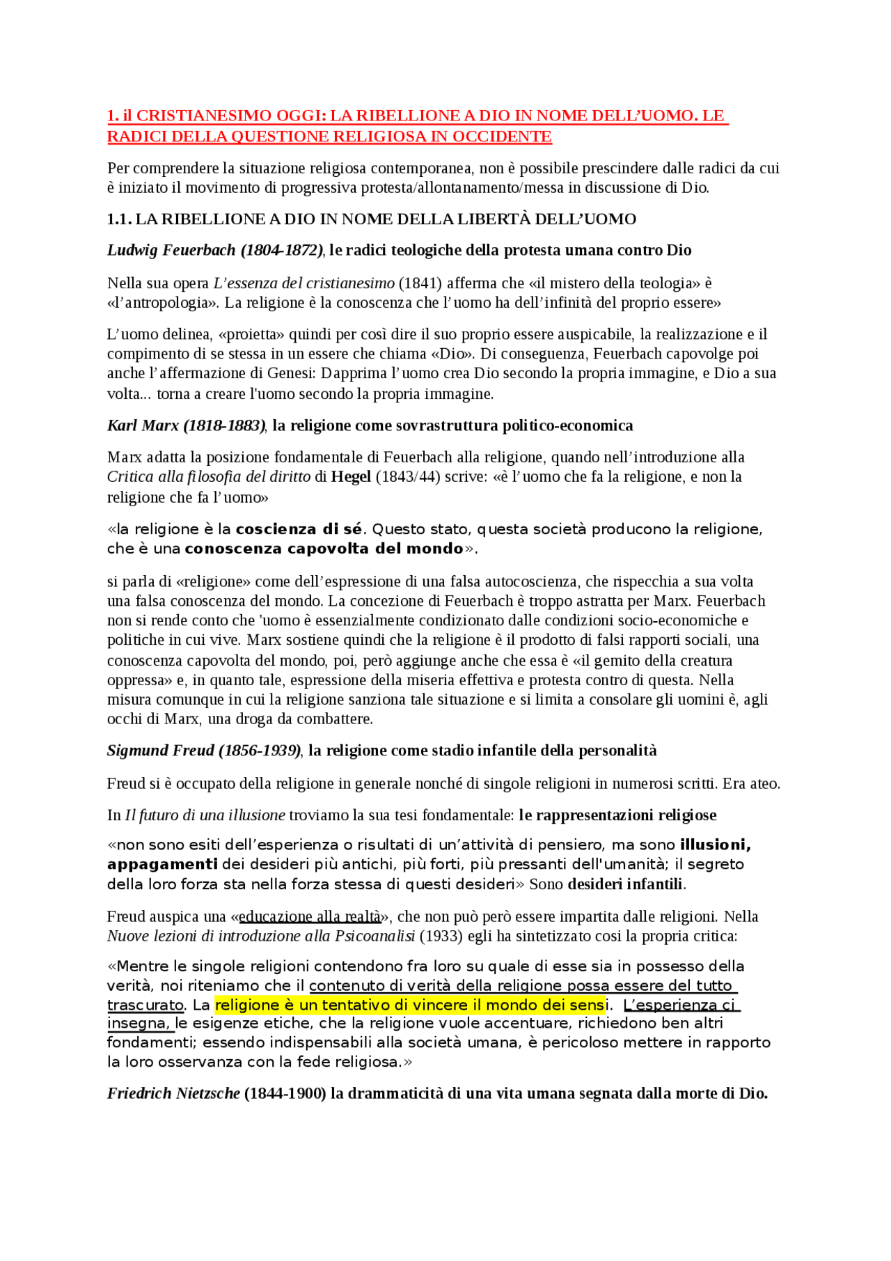 Teologia I Appunti Primo Anno Di Teologia Unicatt Brescia Docsity