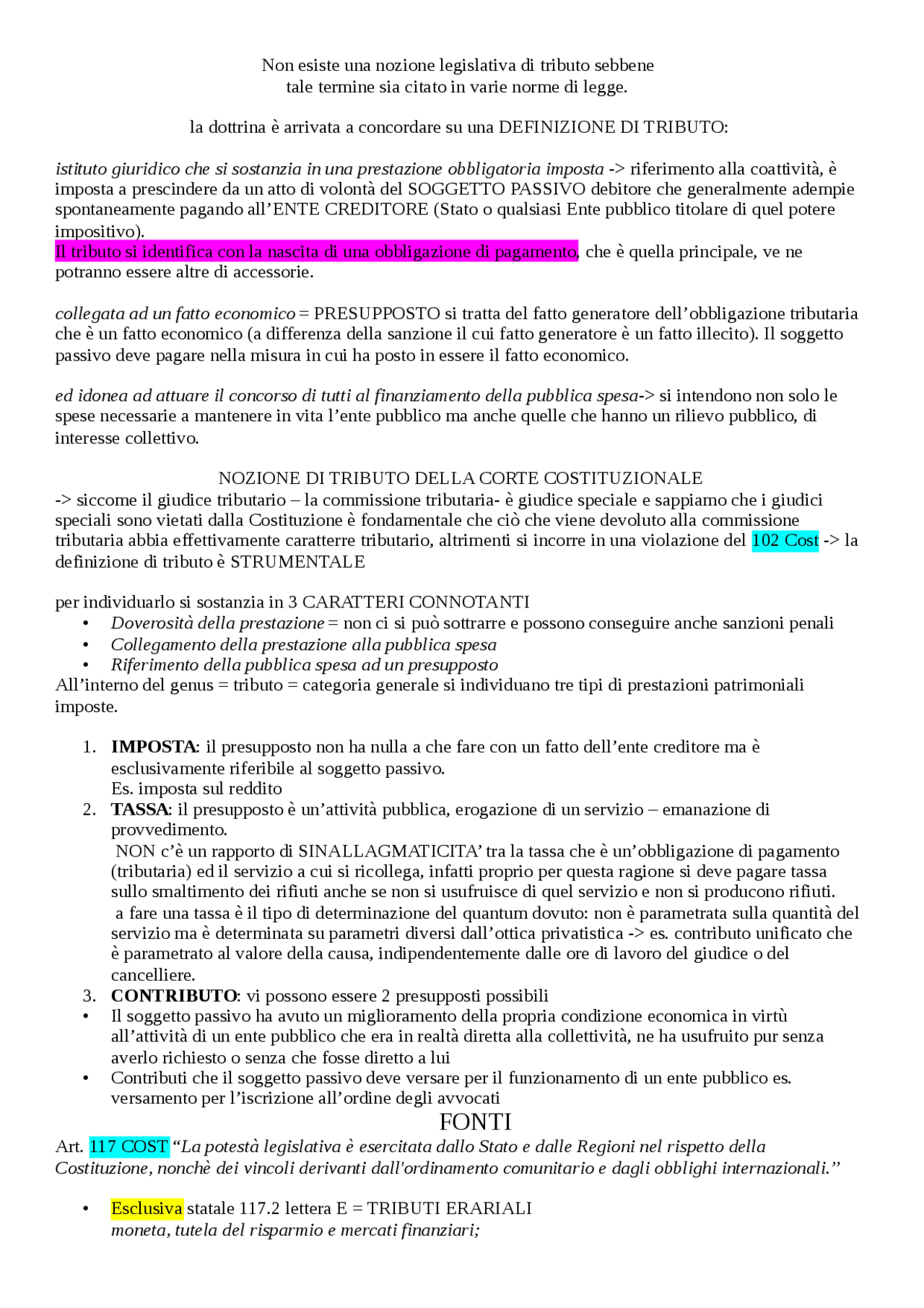 Schemi Di Diritto Tributario Docsity