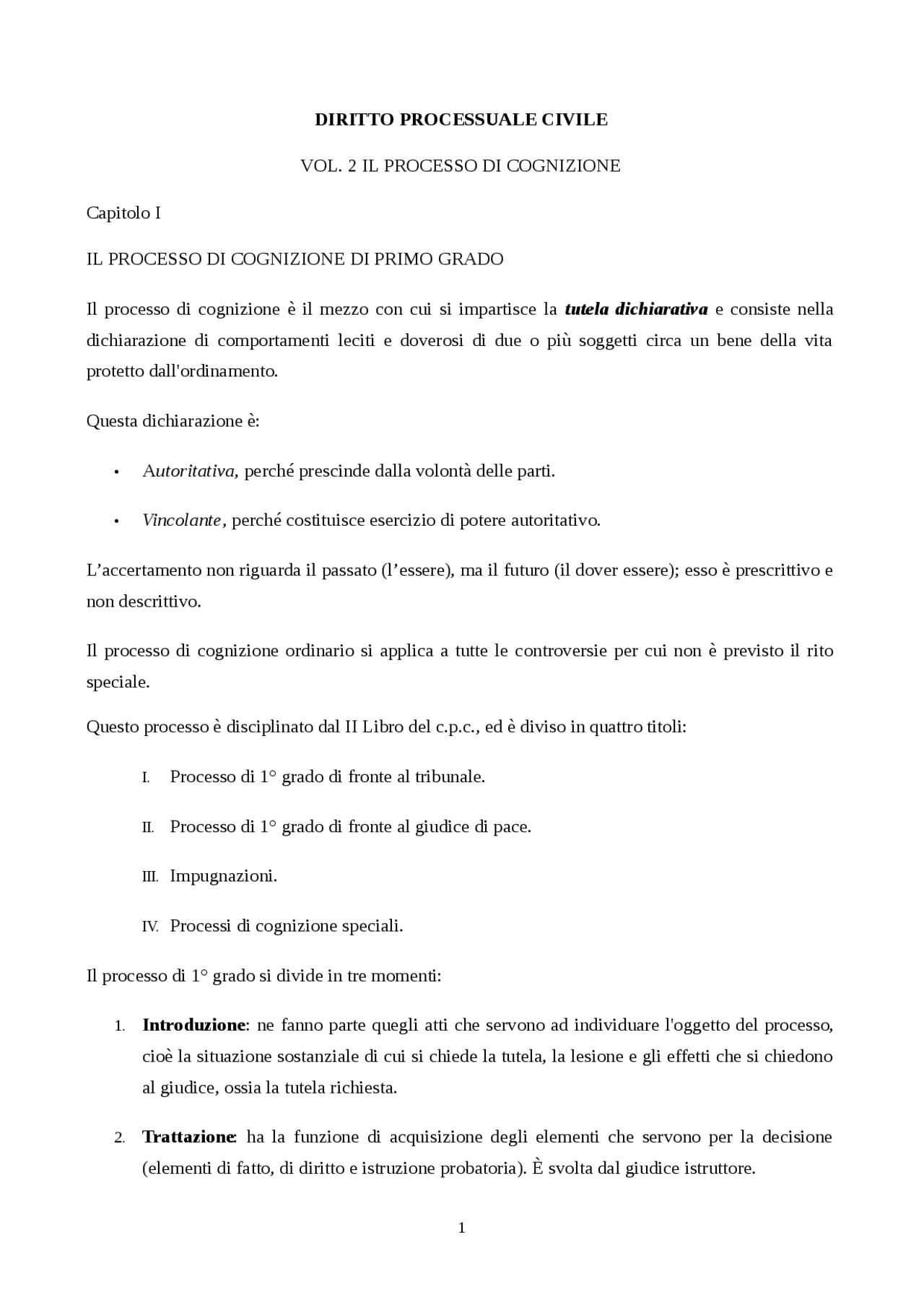 Luiso Vol Ii Il Processo Di Cognizione Docsity
