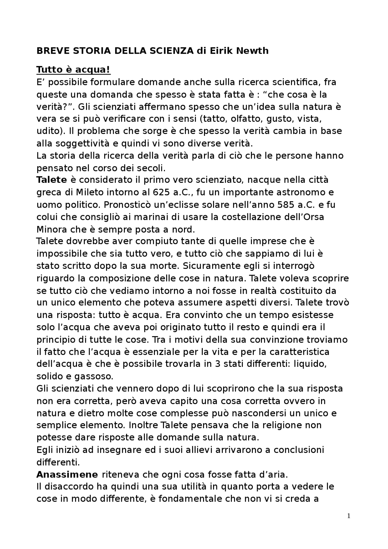 Storia Delle Scienze E Delle Tecniche Docsity