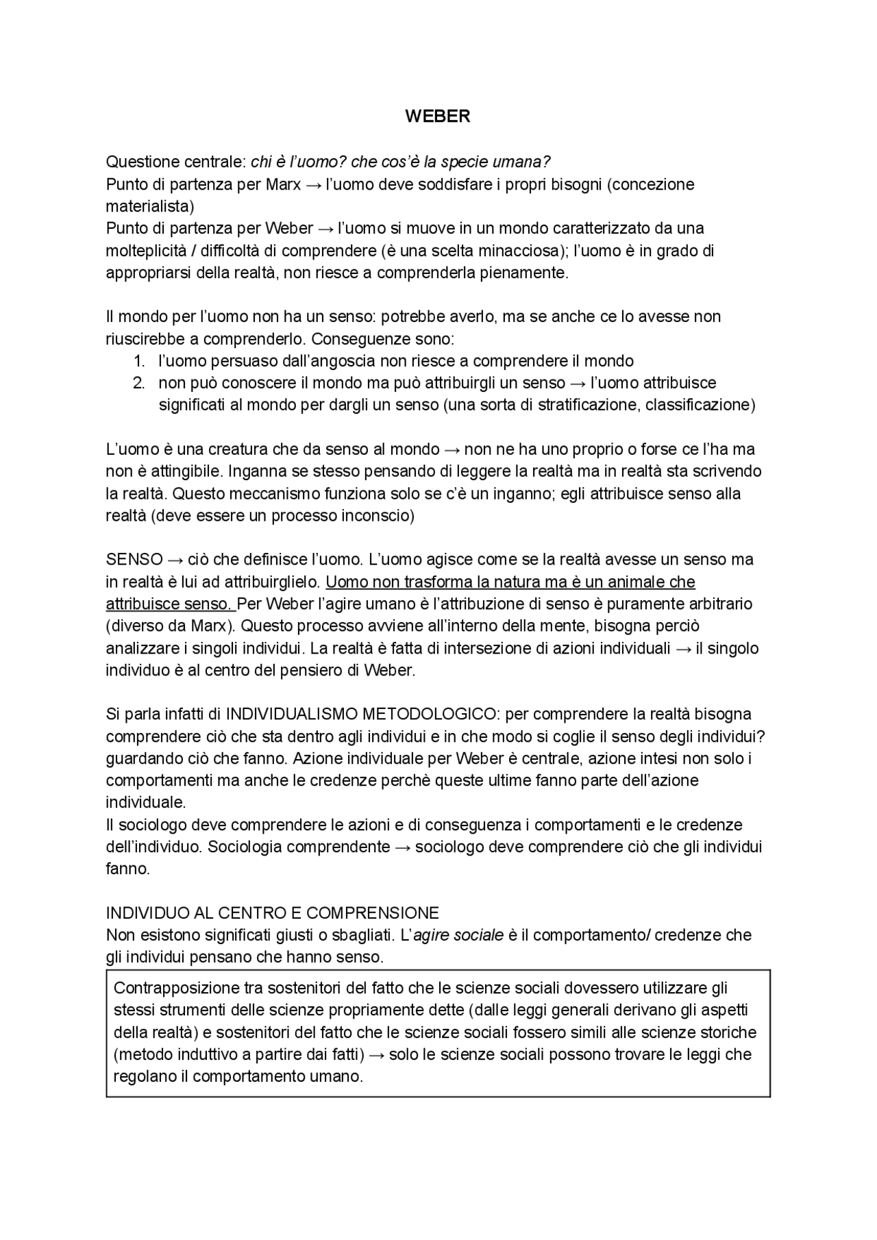Appunti E Riassunto Di Weber Dal Libro Di Sociologia Le Tappe Del