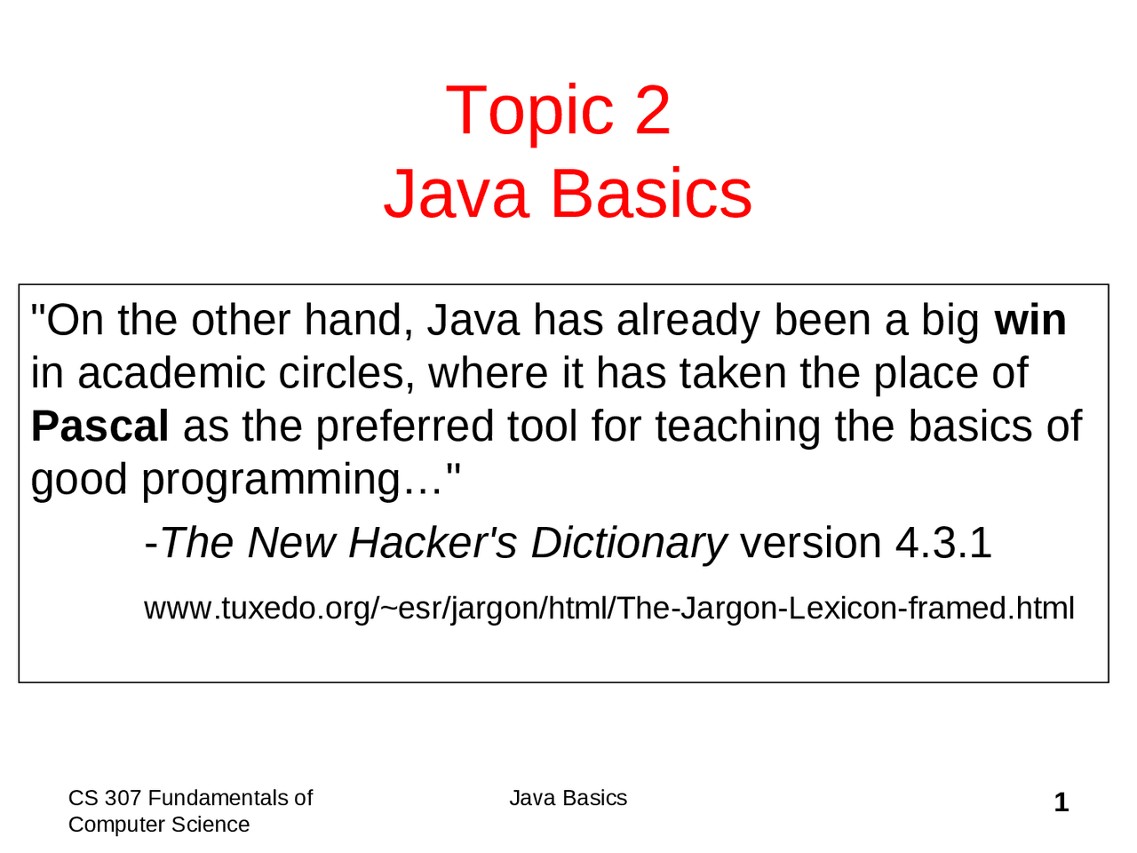 Java Class notes help - Docsity
