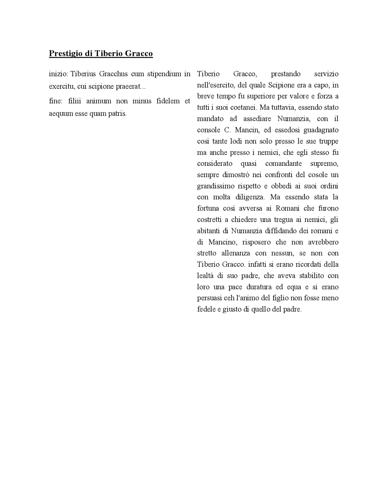 Prestigio Di Tiberio Gracco Docsity