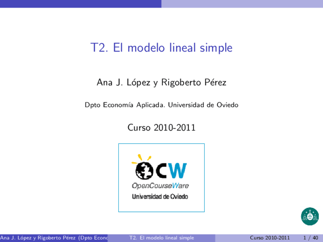Tema 2 Modelo lineal simple - Docsity