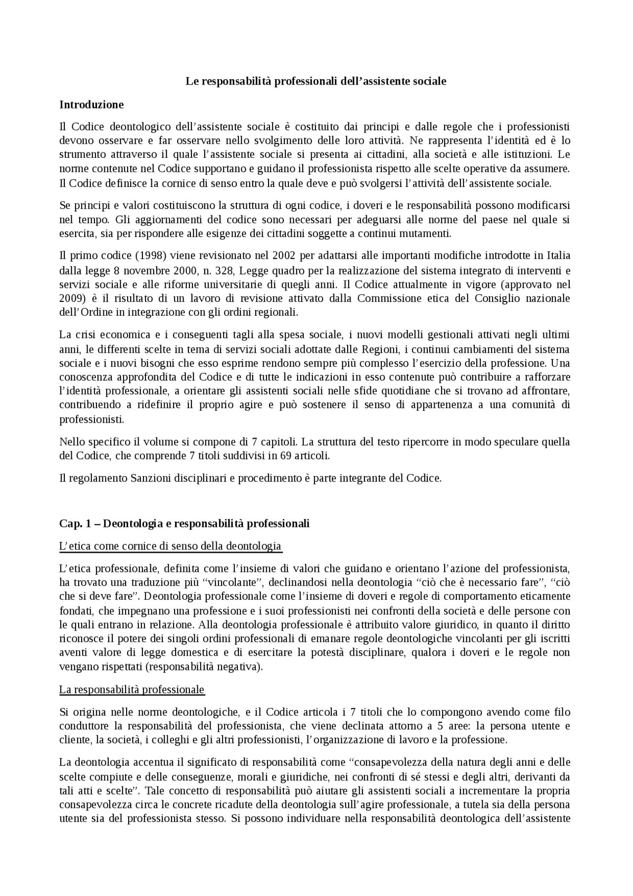 Le Responsabilità Professionali Dellassistente Sociale Docsity