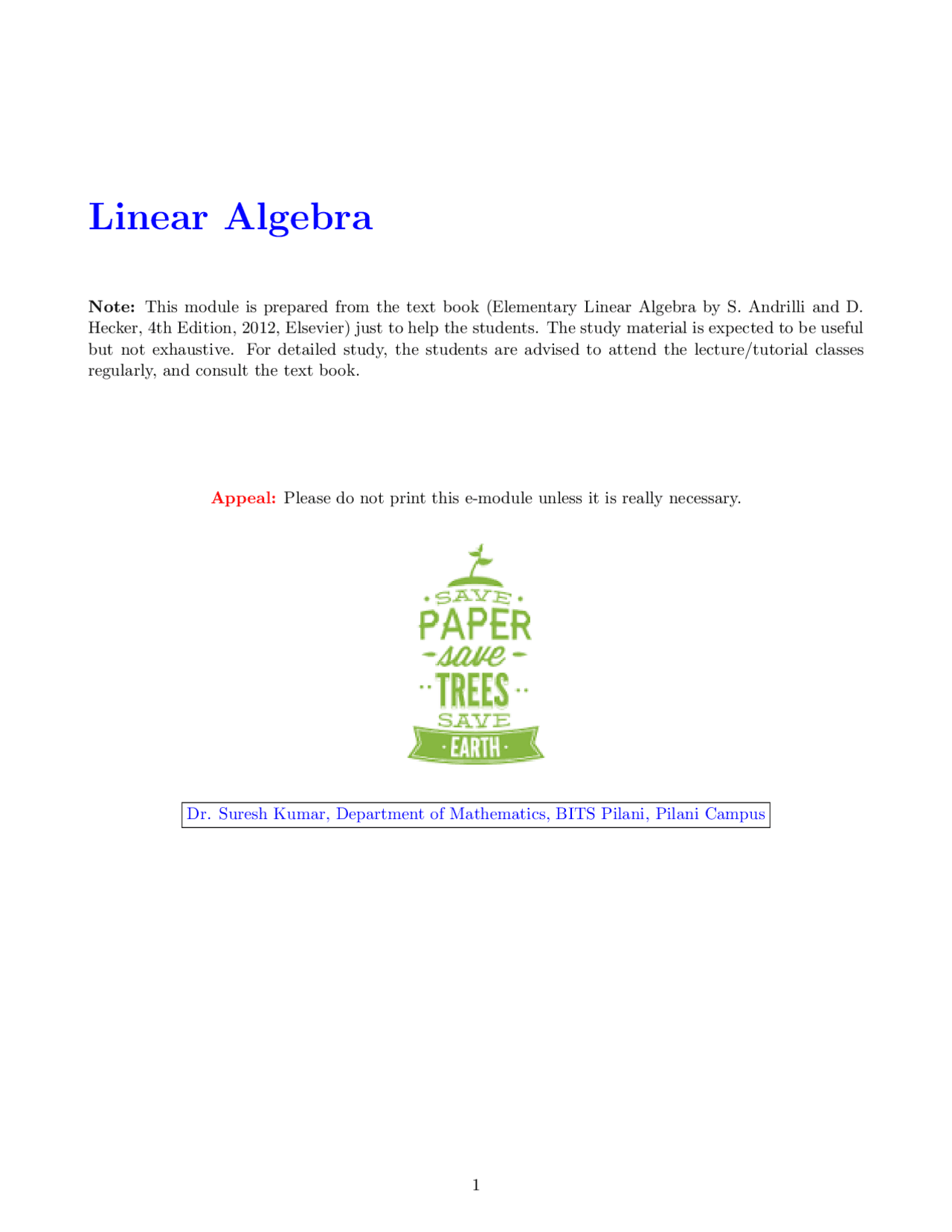 Maths Linear Algebra Docsity