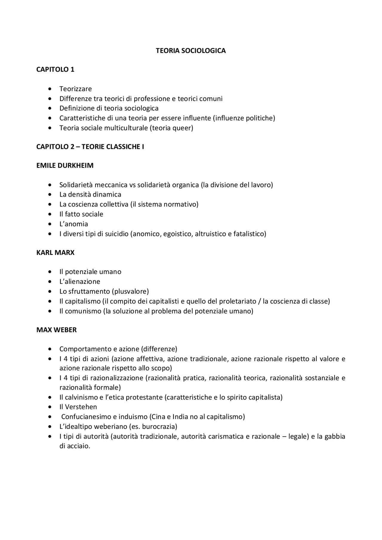 Sociologia Generale Concetti Del Libro Docsity