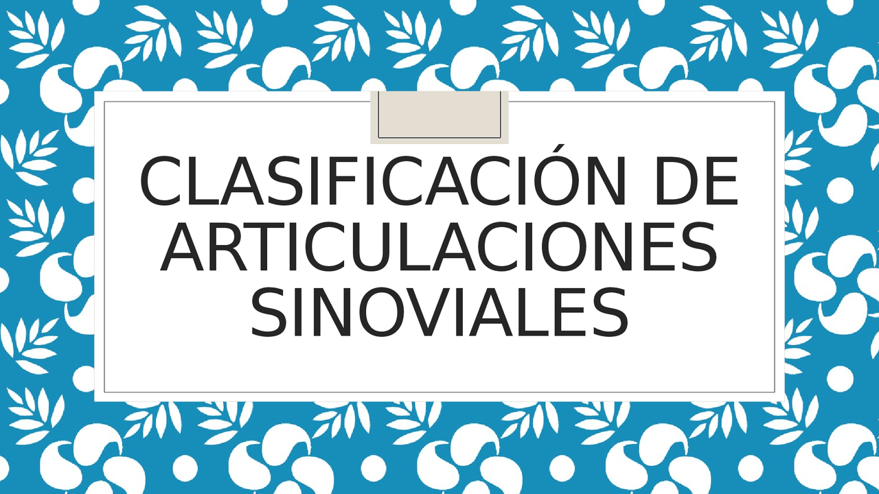 Clasificacion De Las Articulaciones Docsity
