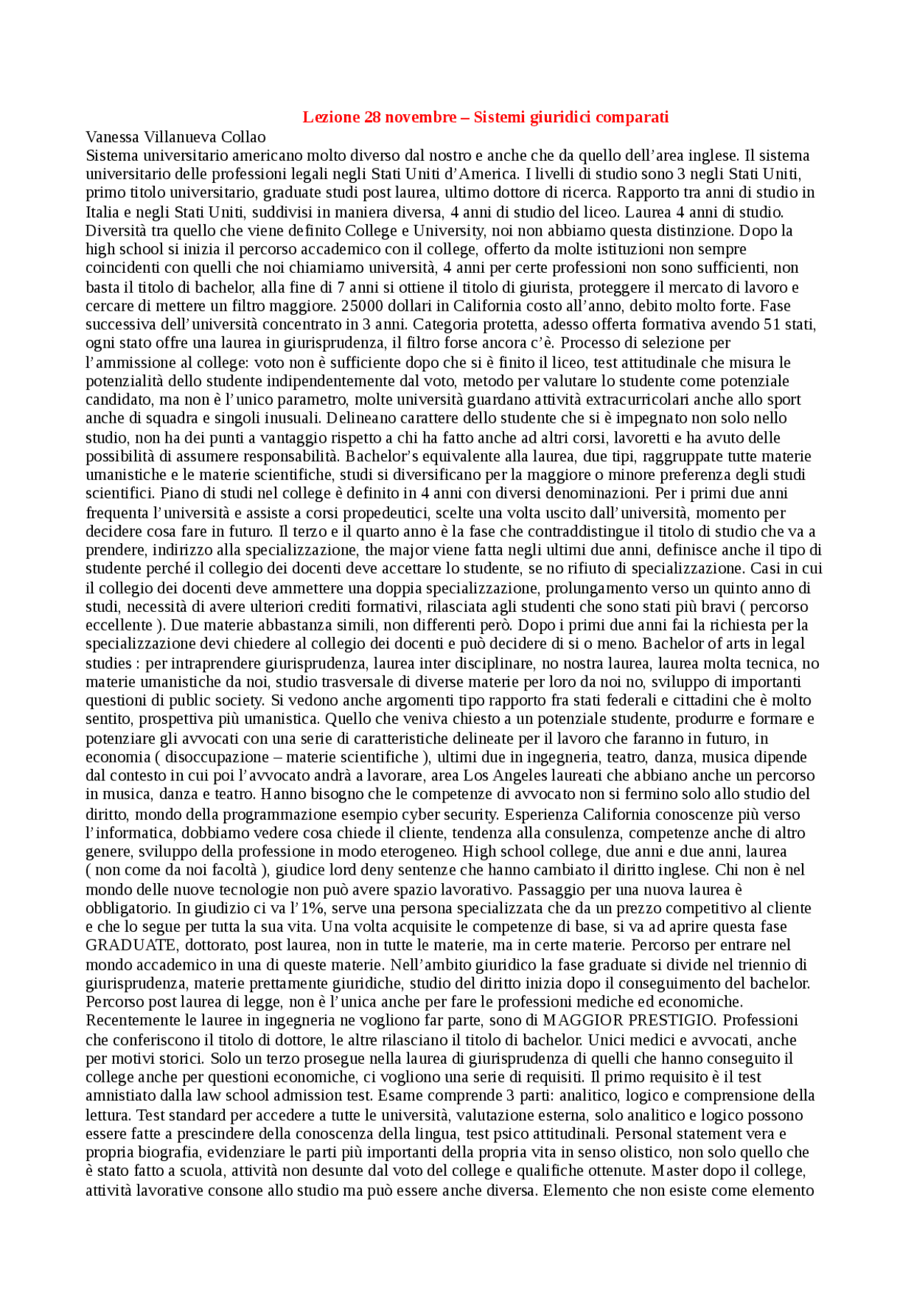 Sistemi Giuridici Comparati Docsity
