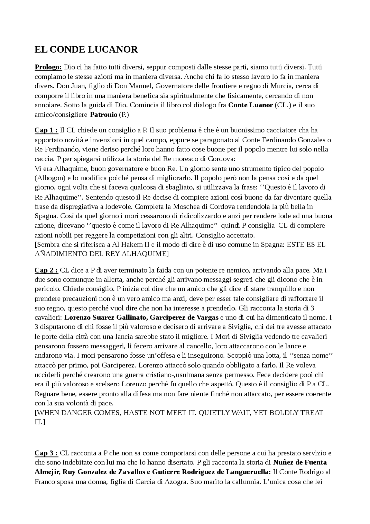 El Conde Lucanor - Il Conte Lucanor | Sintesi del corso di Letteratura ...