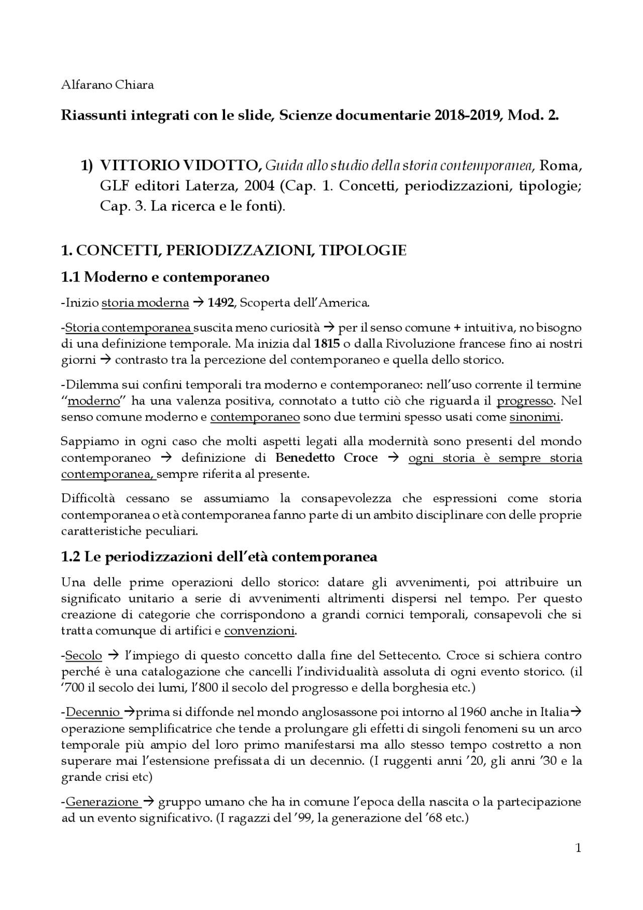 Riassunti Scienze Documentarie Docsity