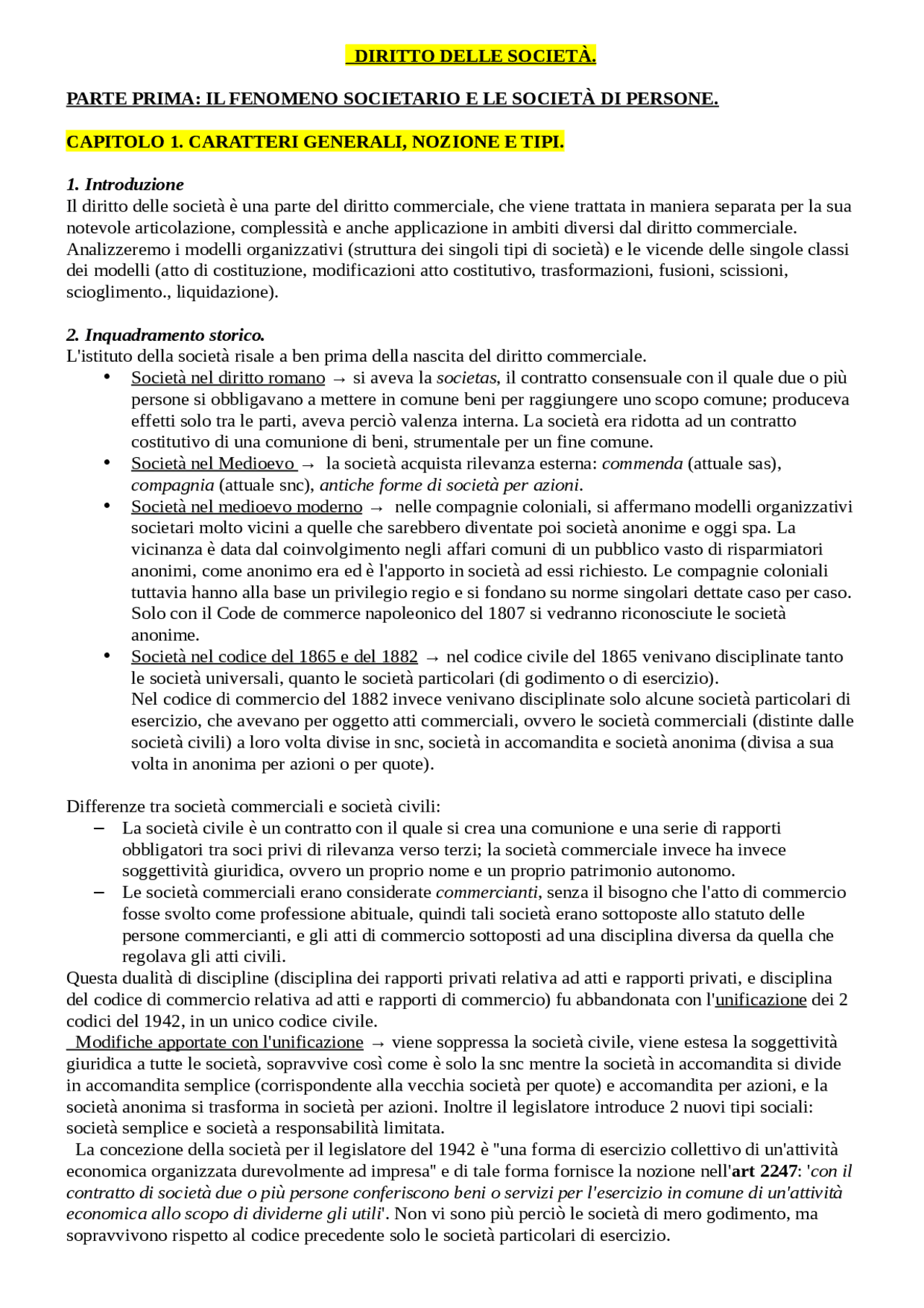 Società Di Persone Docsity
