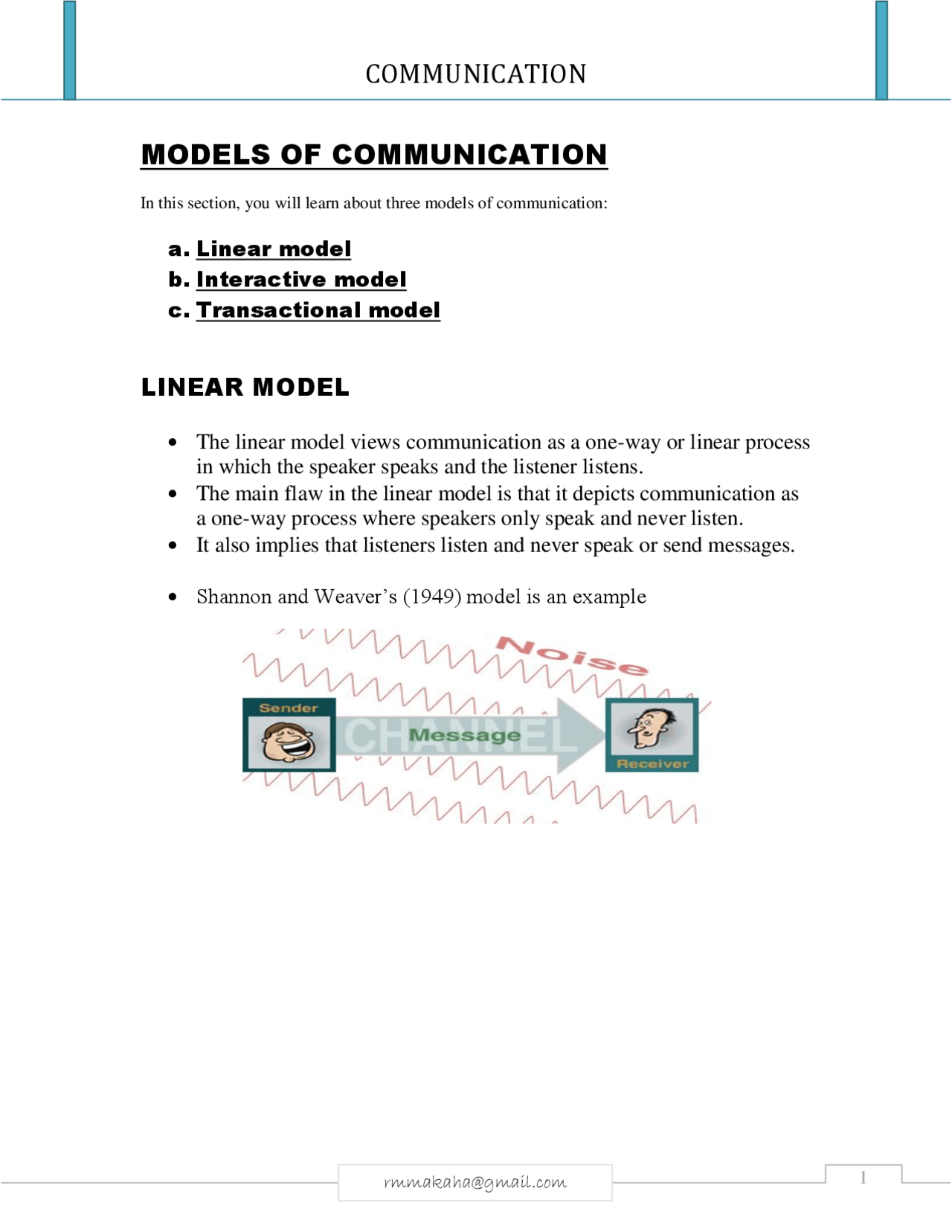 Introduction To Communication Docsity