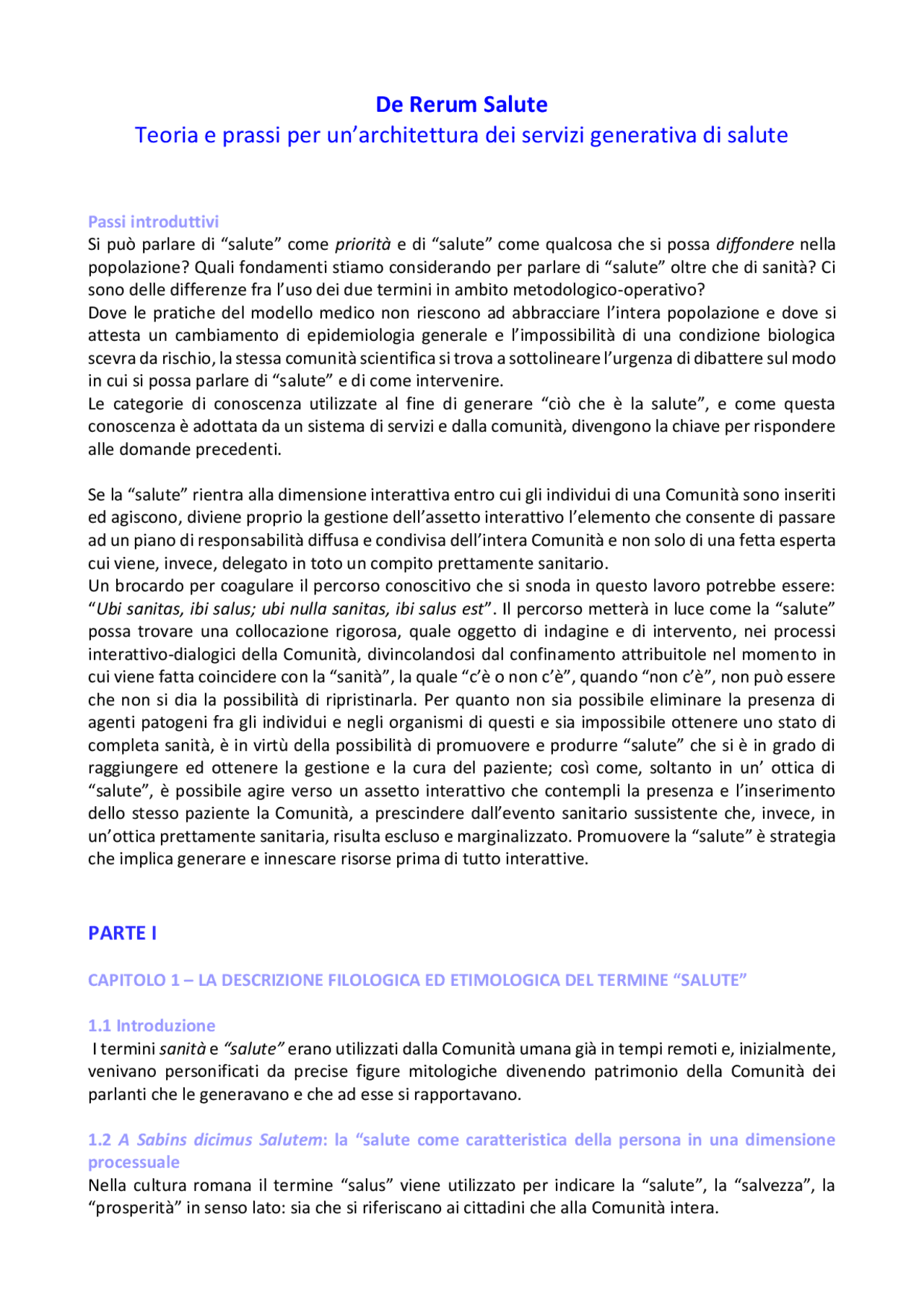 Riassunto Libro De Rerum Salute Docsity